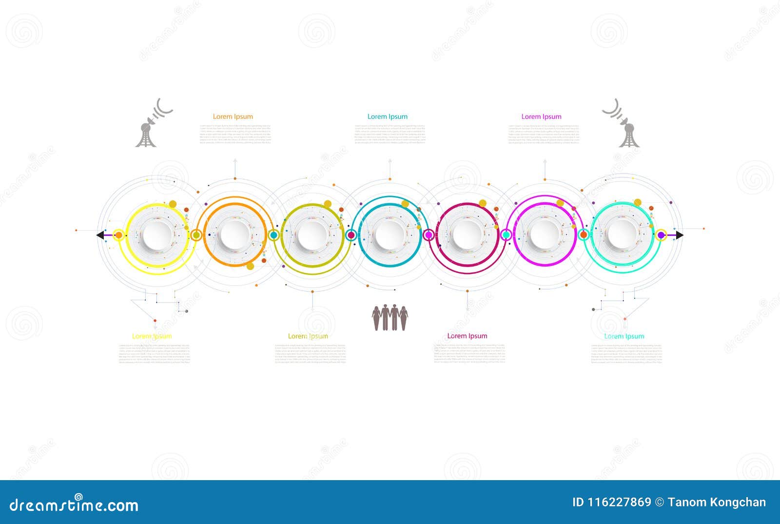 Infographic Business Template Timeline Technology Element with 3 Stock ...