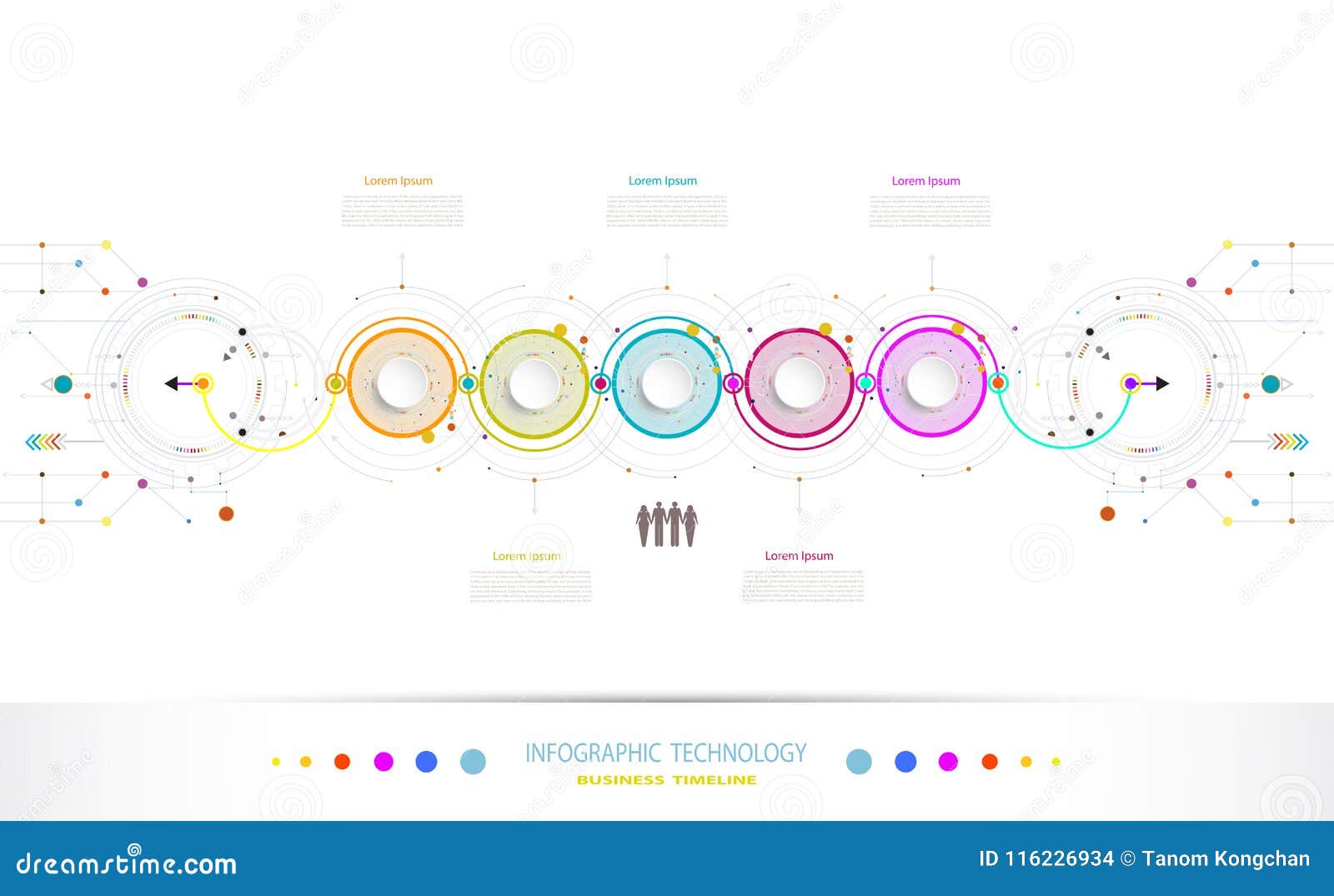 Infographic Business Template Timeline Technology Element with 3 Stock ...