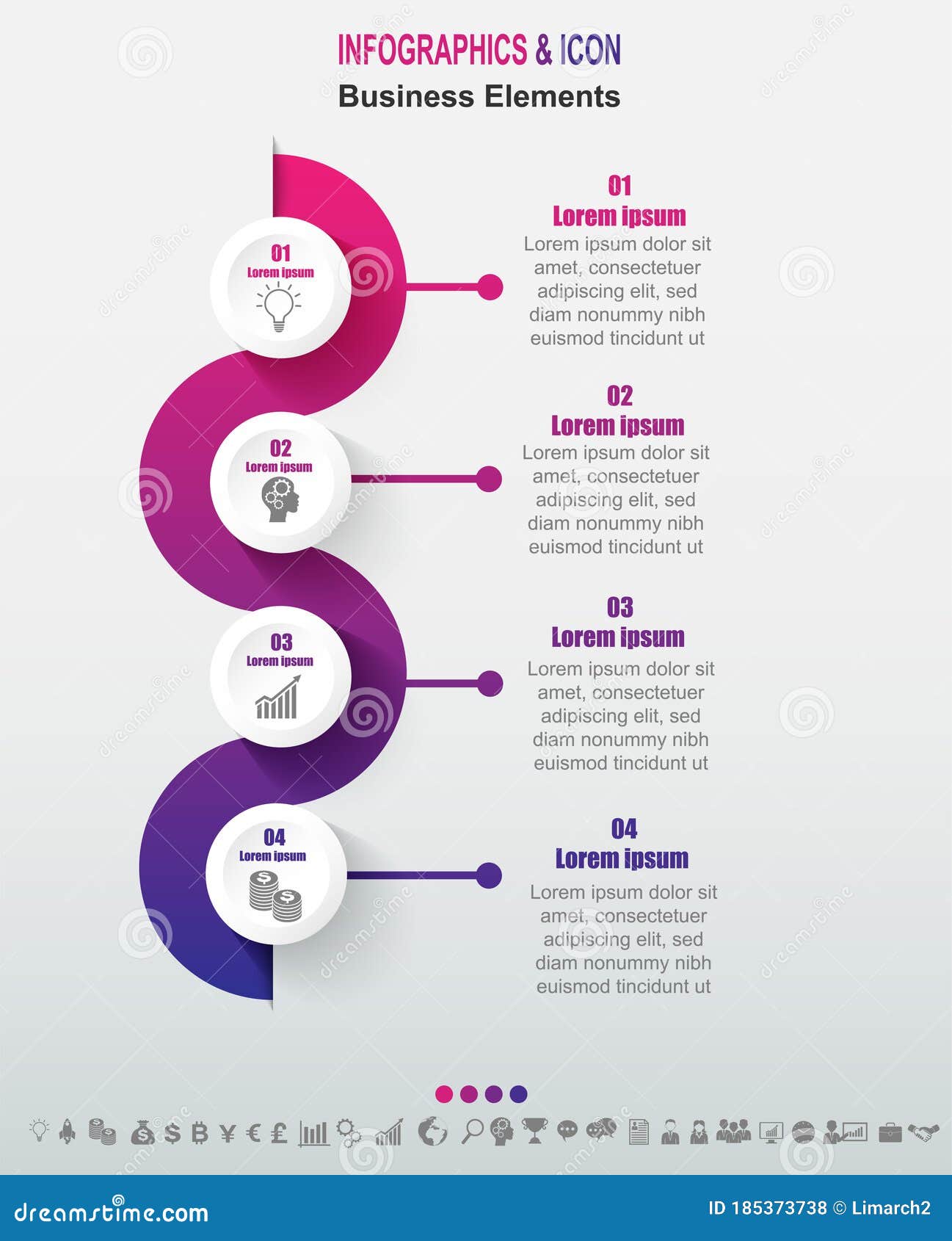 Infographic Business Timeline Process and Icons Template. Stock Vector ...