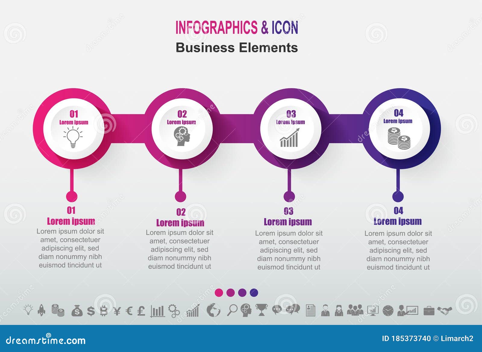 Infographic Business Timeline Process and Icons Template. Stock Vector ...
