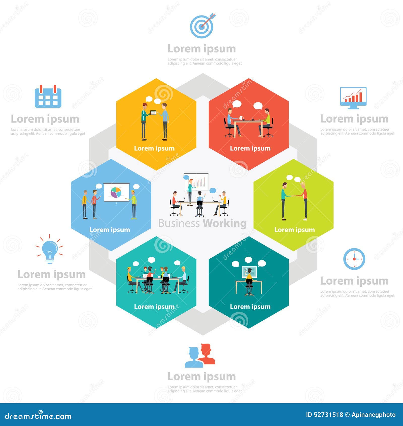 Infographic Business Working Process Concept Stock Vector ...