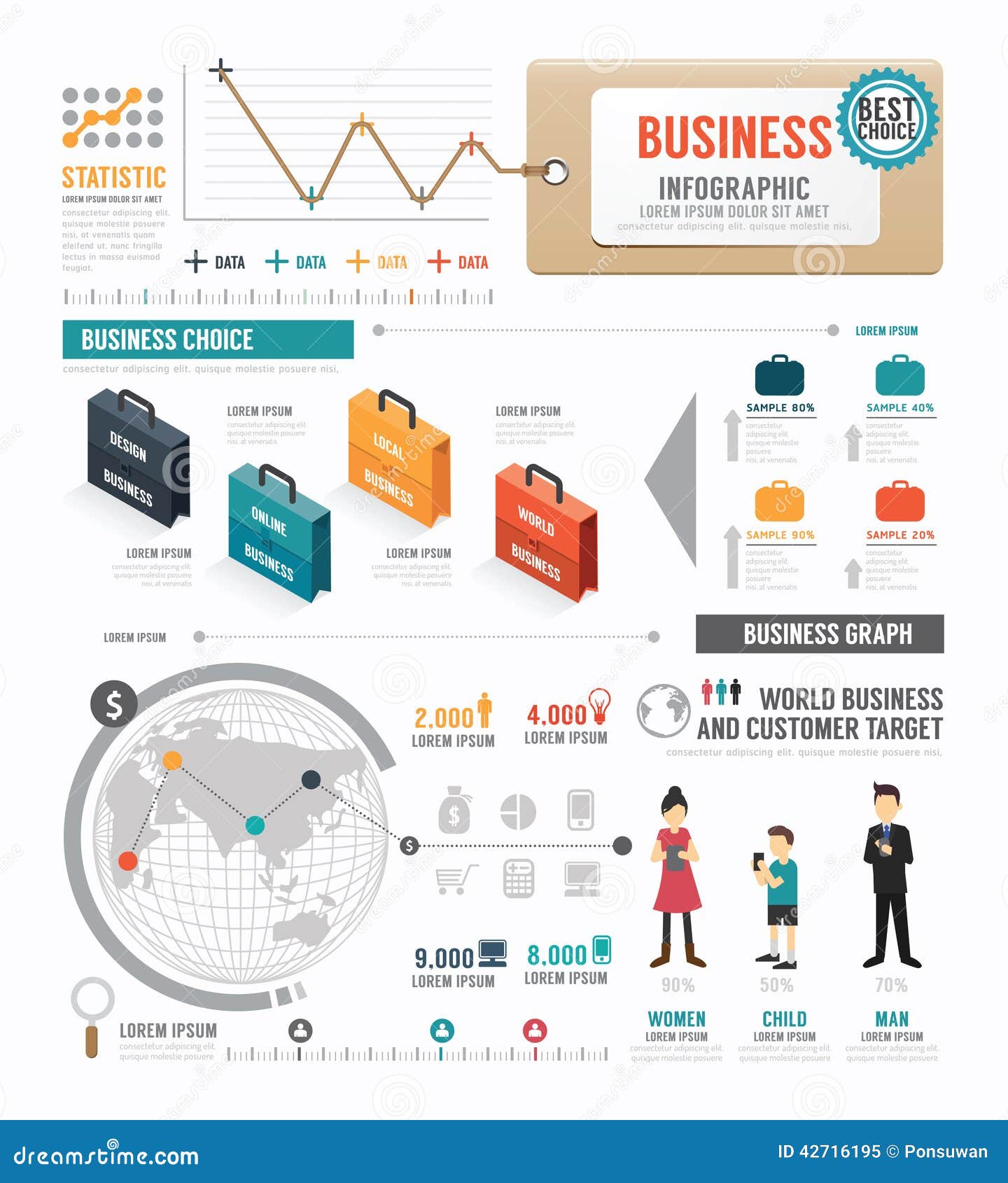 Infographic Business World Template Design . Concept Vector. Stock ...