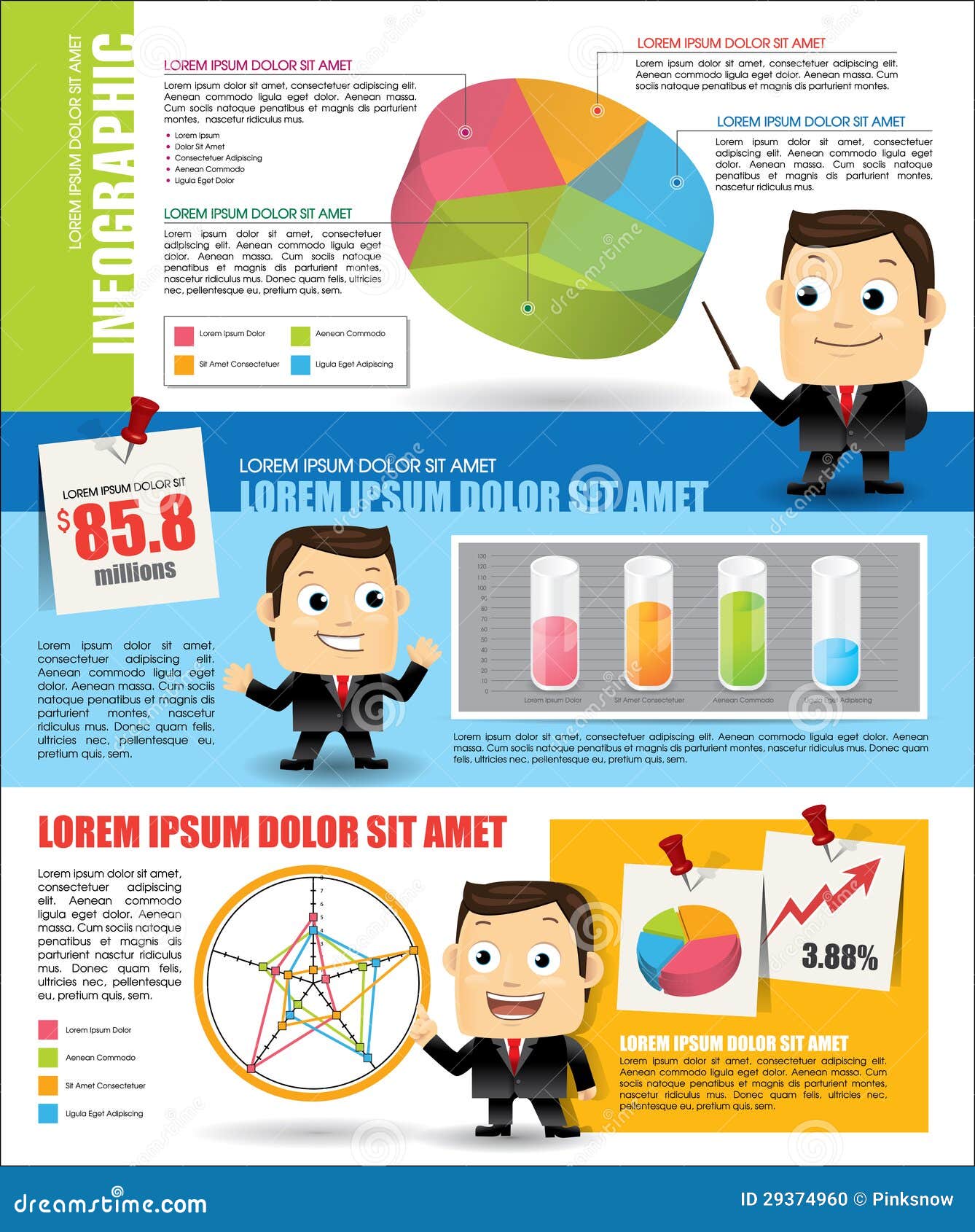 Infographic with Businessman Stock Illustration - Illustration of ...