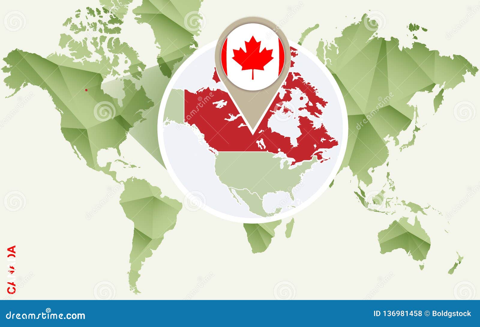 Infographic For Canada, Detailed Map Of Canada With Flag Vector ...