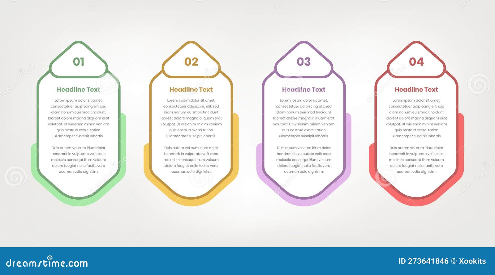 Infographic Card in Abstract Shape with Number and Long Text Stock ...