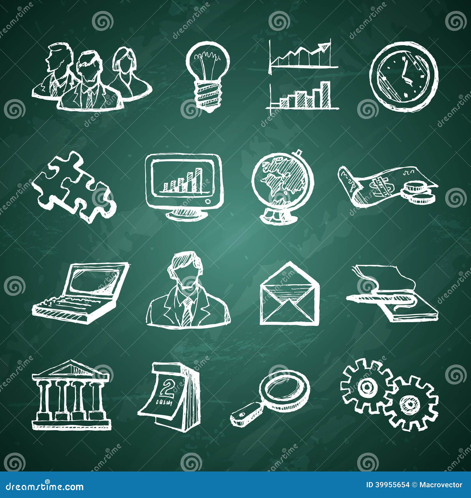 Infographic Chalkboard Icons Stock Vector - Illustration of graph ...