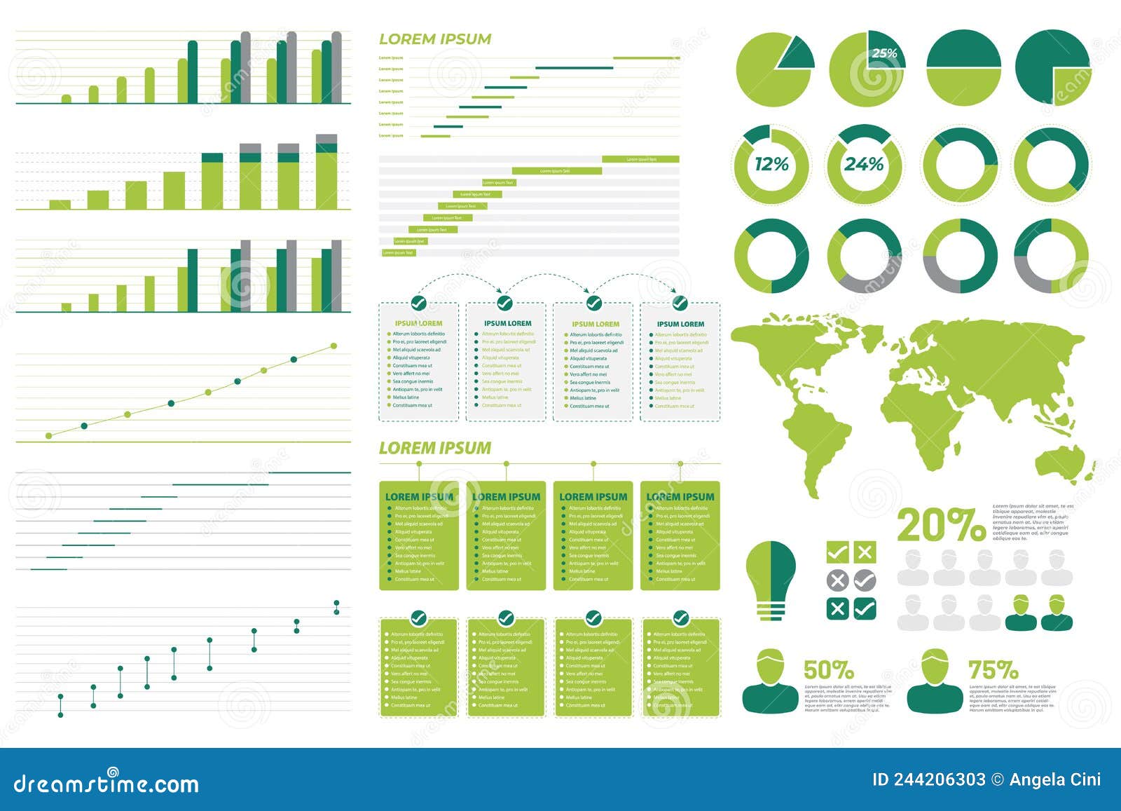 Infographic Chart Elements Collection Vector Stock Vector ...