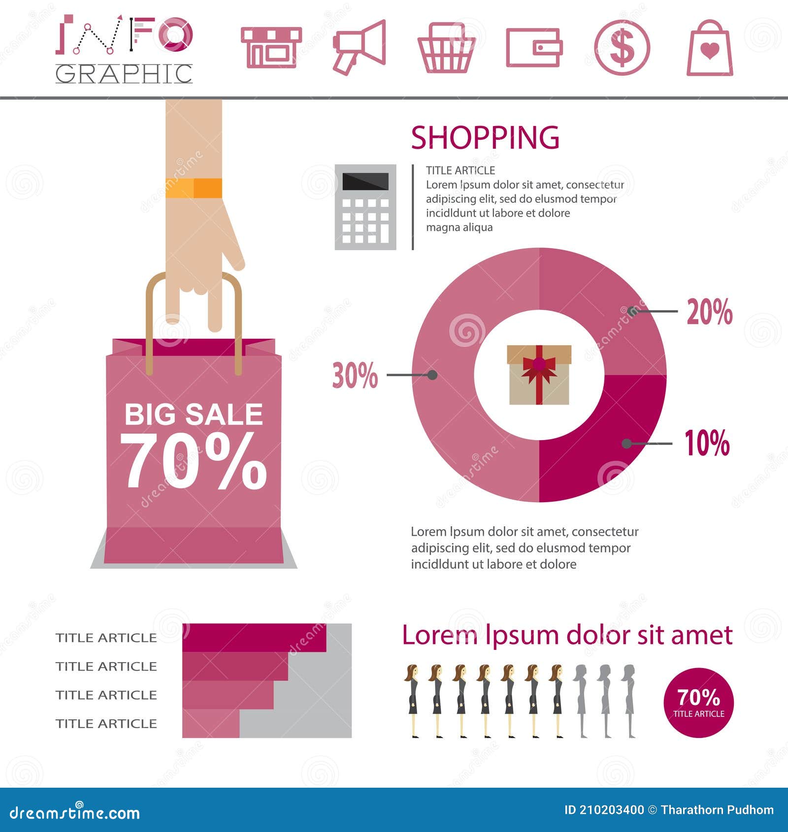 Infographic Chart of Purchases and Expenses Stock Vector - Illustration ...