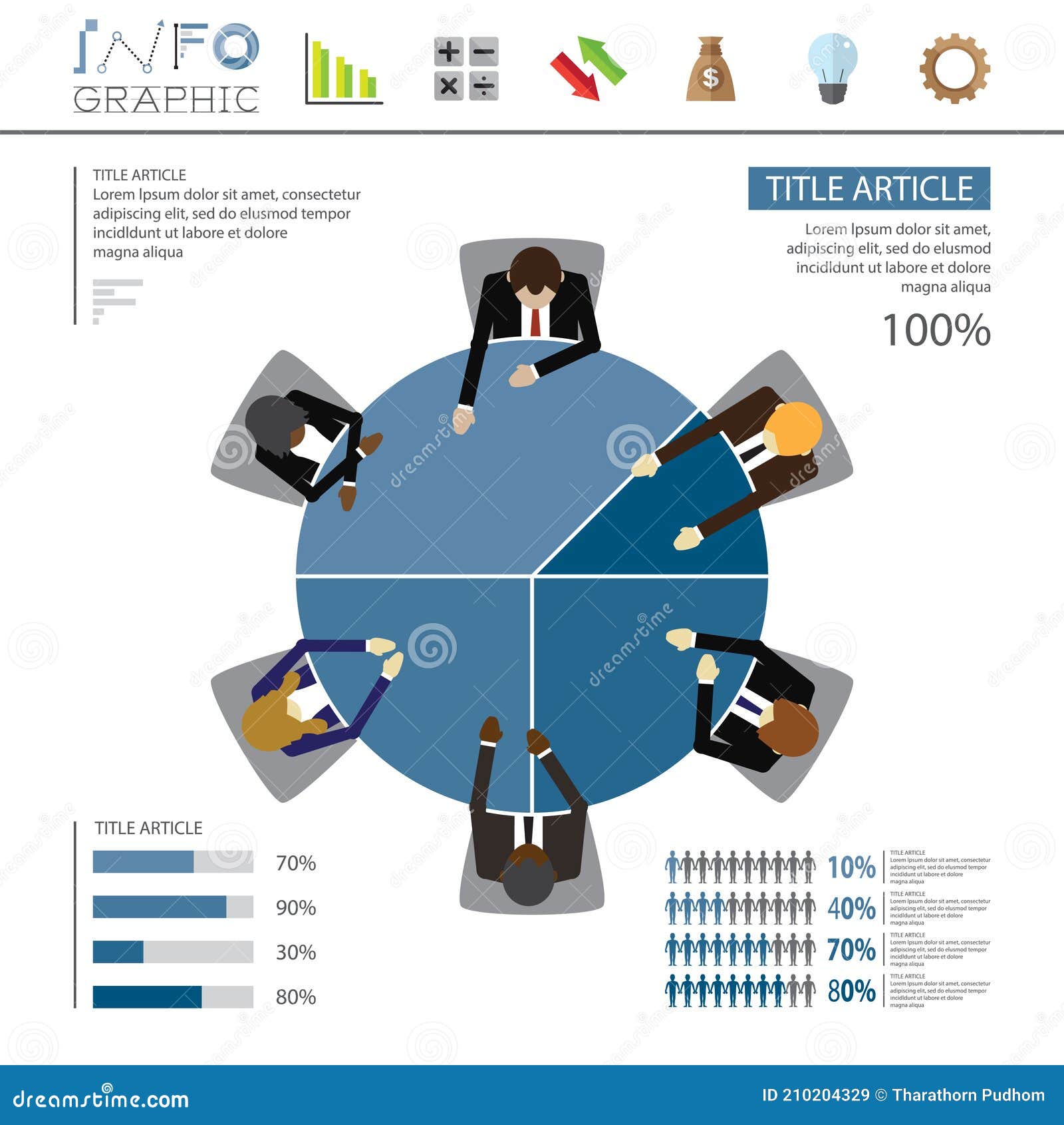 Infographic Chart Table Meeting Stock Vector - Illustration of stress ...