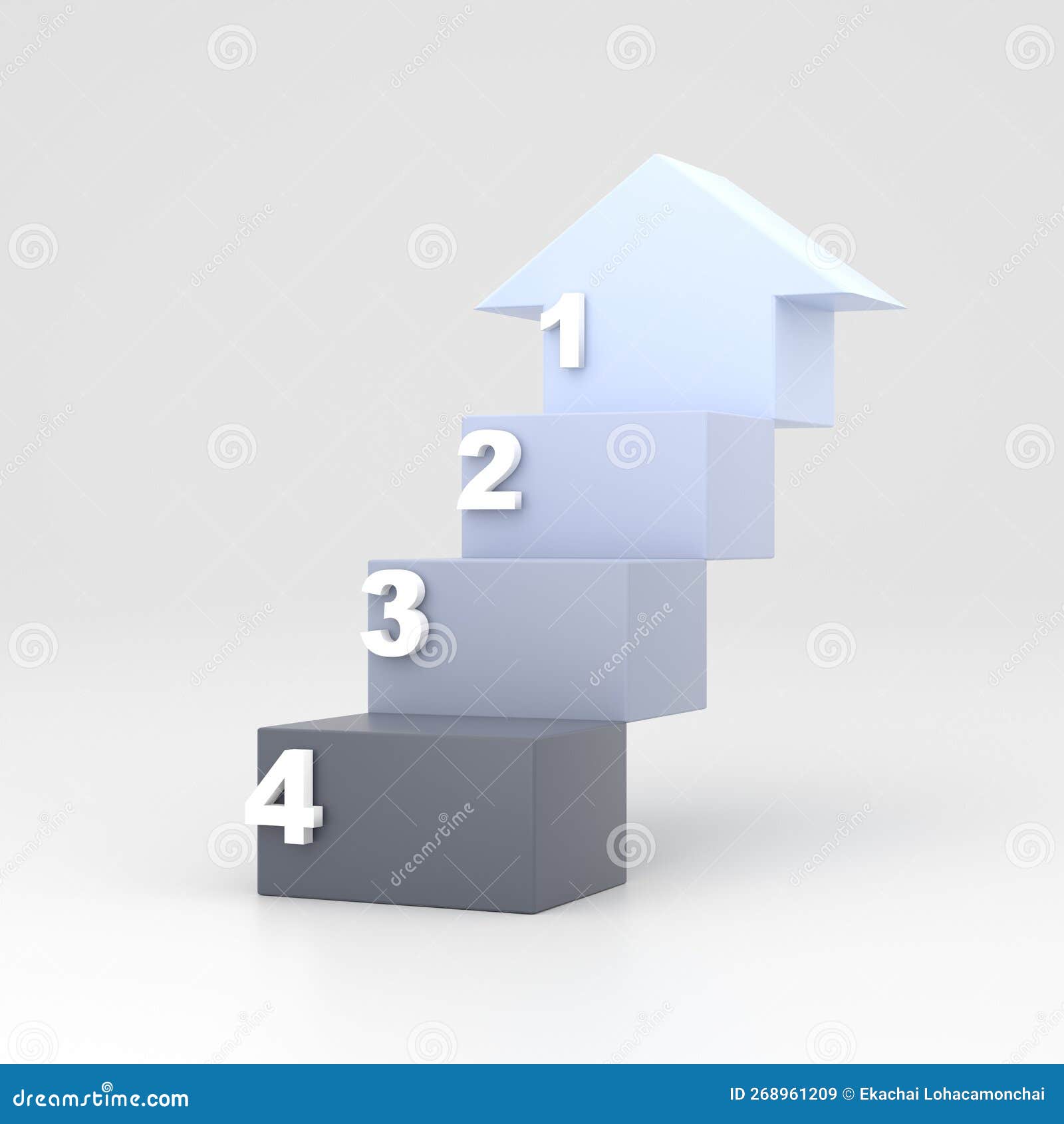 Infographic Chart Template in Modern Style in an Arrow Staircase Stock ...