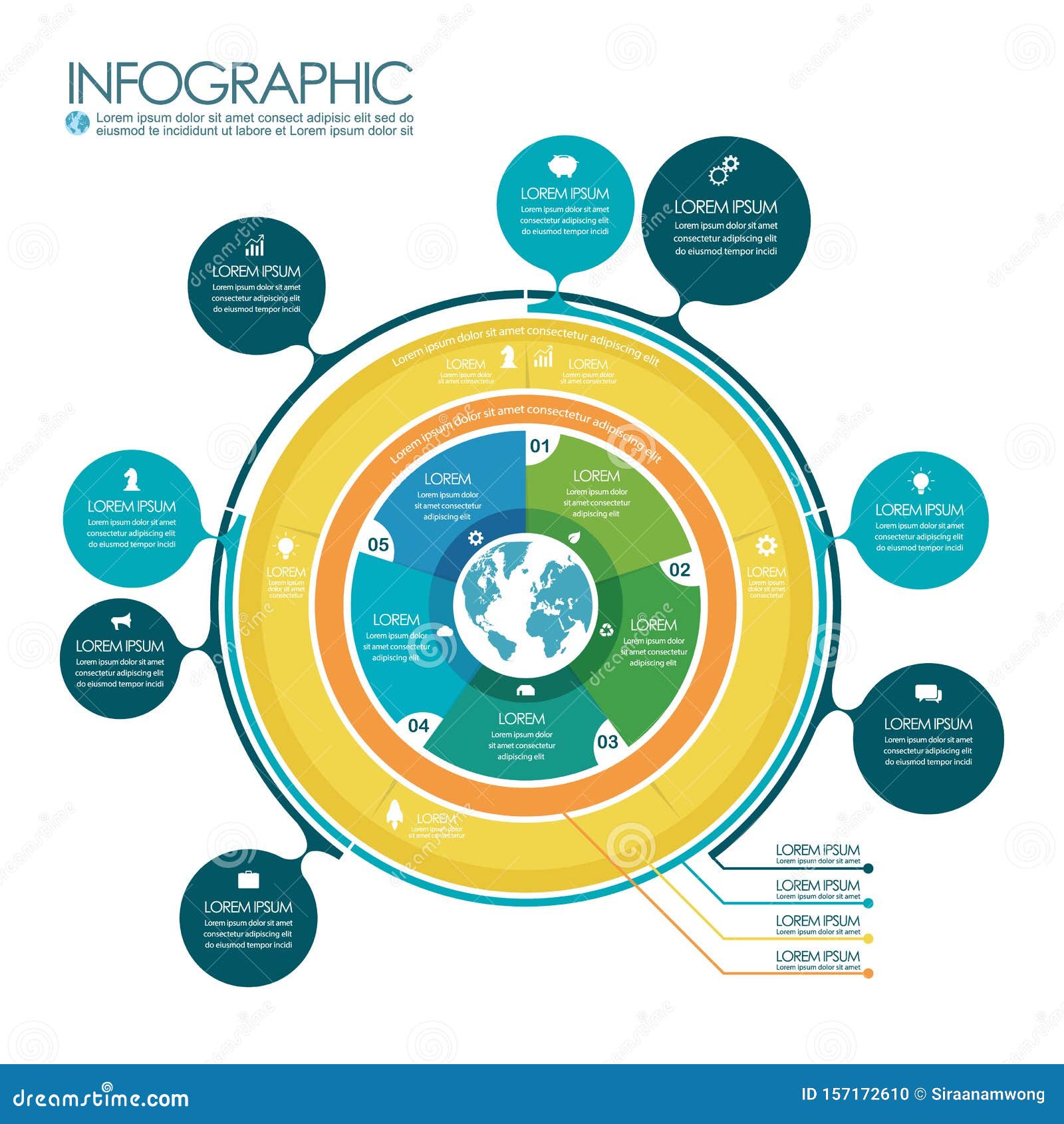 Infographic chart template stock vector. Illustration of information ...