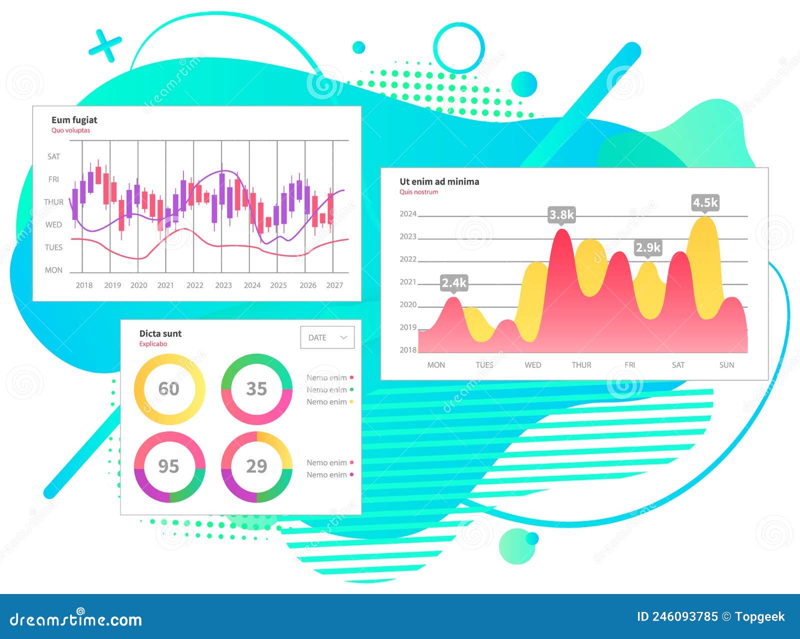 Statistics Curve Vector Line Icon. Analytical Information Creative ...