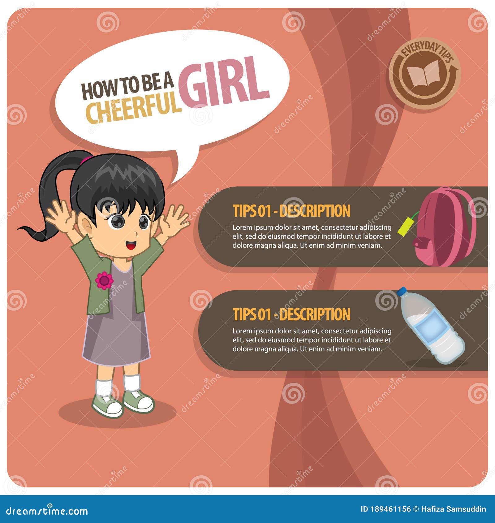 Infographic of a Cheerful Girl. Vector Illustration Decorative Design ...