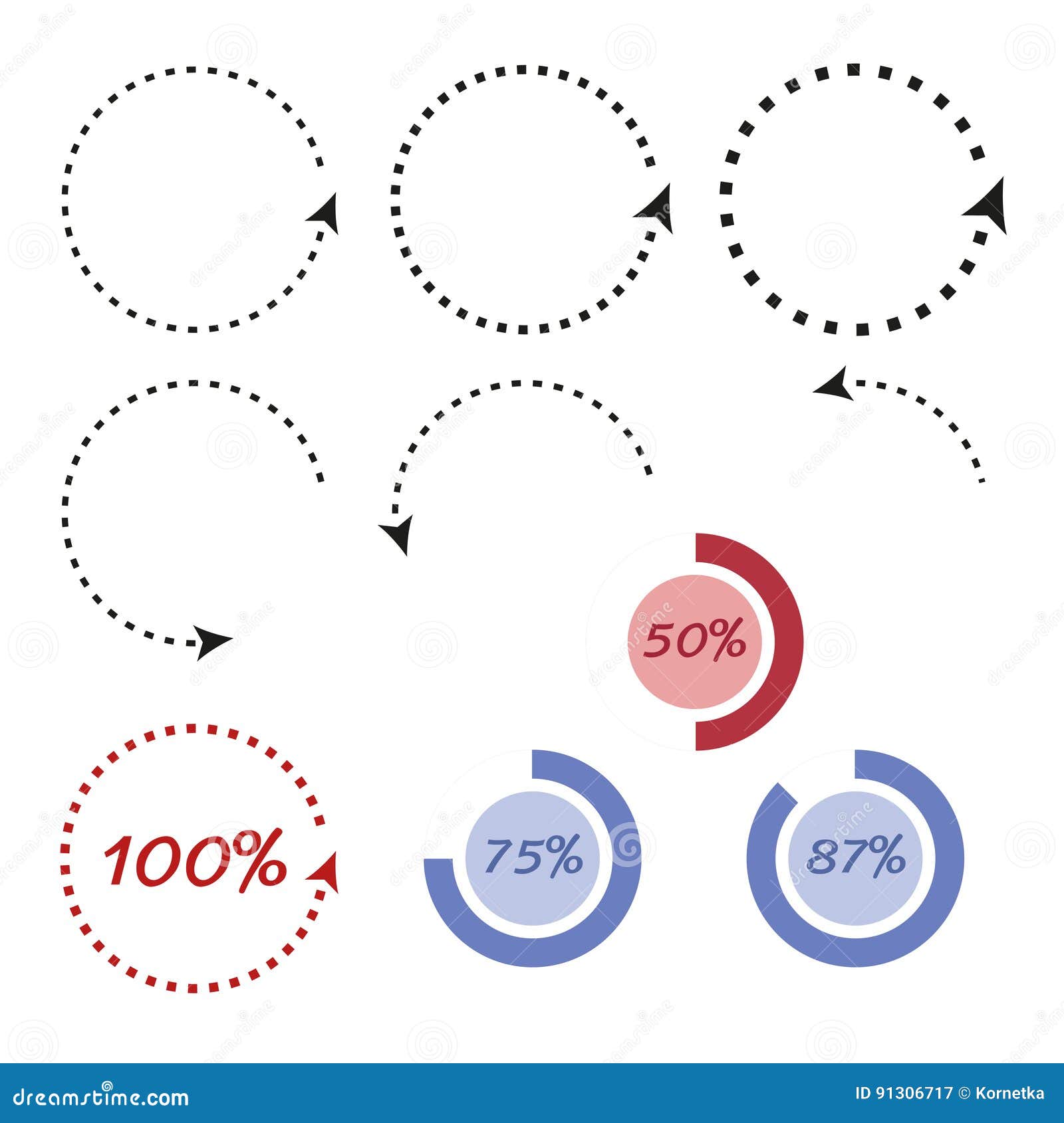 Infographic circle arrows. stock illustration. Illustration of marker ...