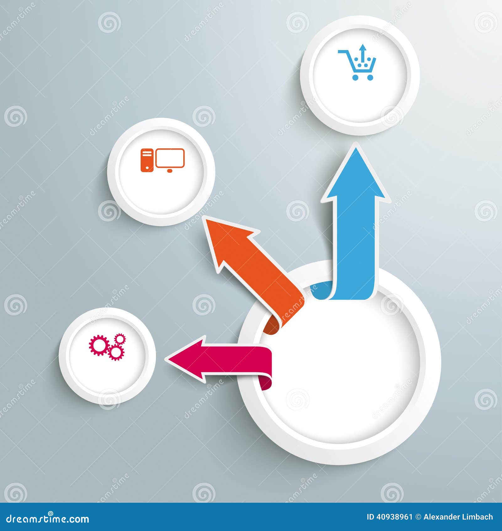 Infographic Circle Arrows Growth 3 Options Stock Vector - Illustration ...