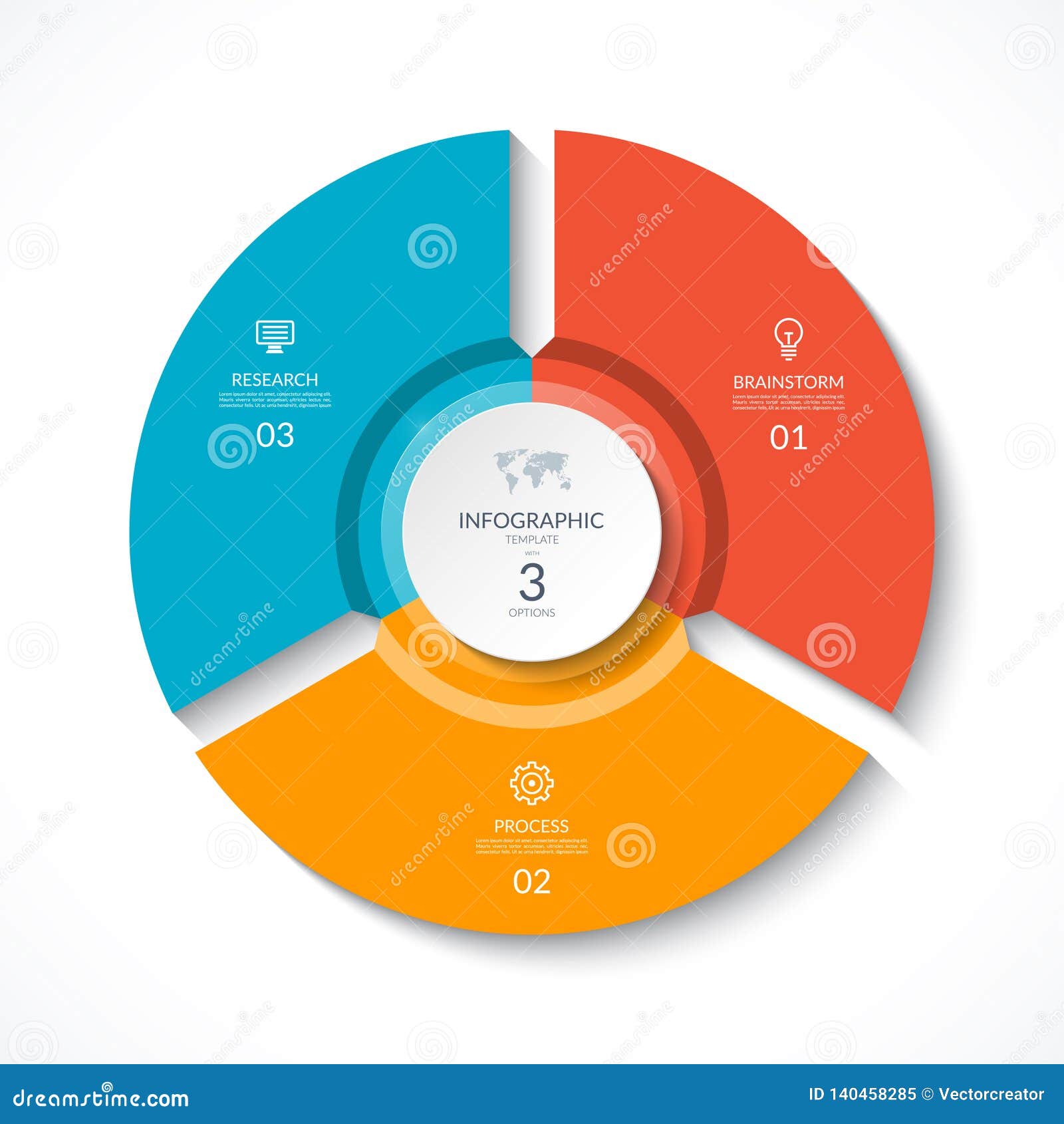 Infographic Circle. Cycle Diagram with 3 Stages Stock Vector ...