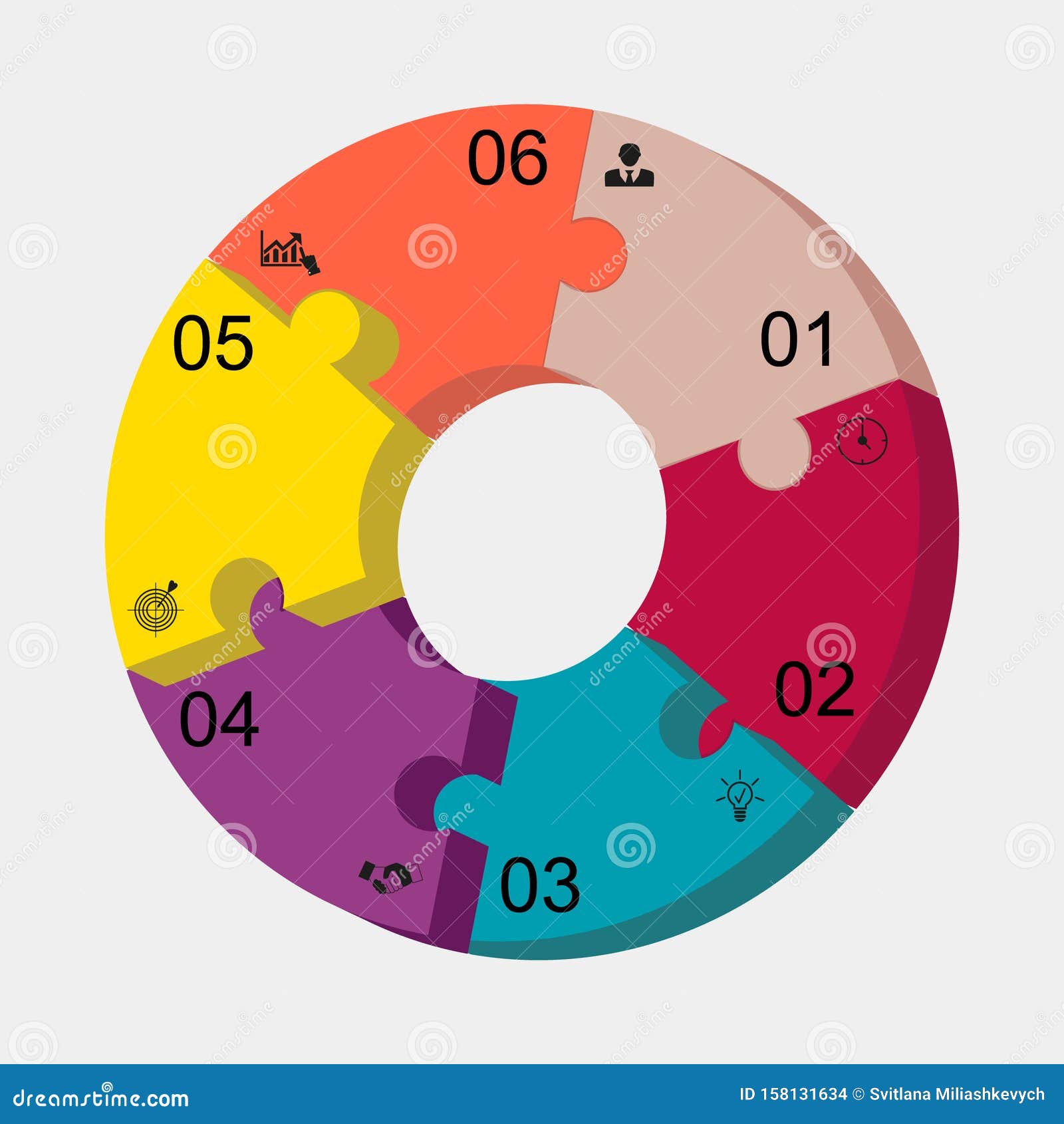 Infographic Circle 3d Puzzle Four Steps Stock Illustration ...