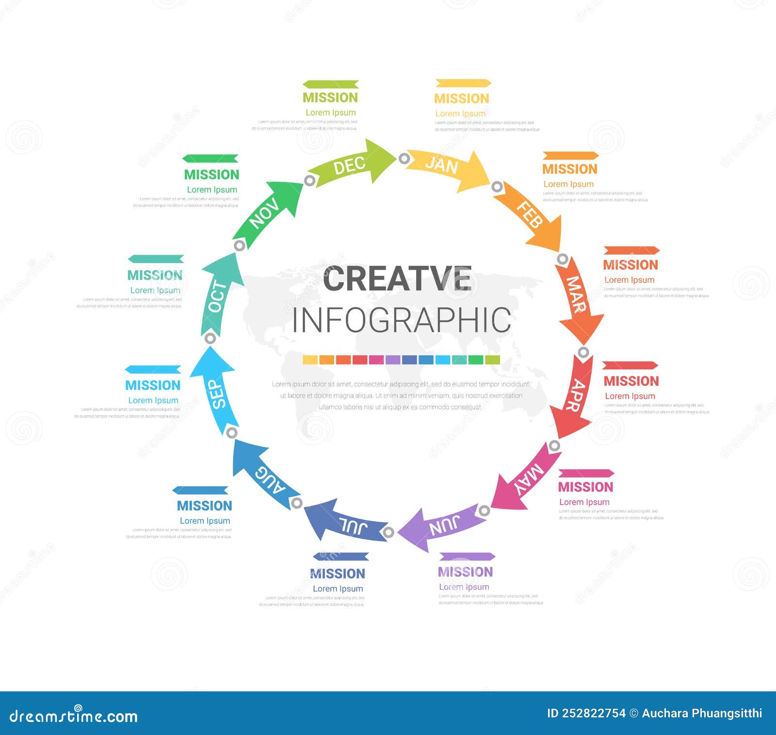 Infographic Circle Design for 12 Options, Steps or Processes. Can Be ...