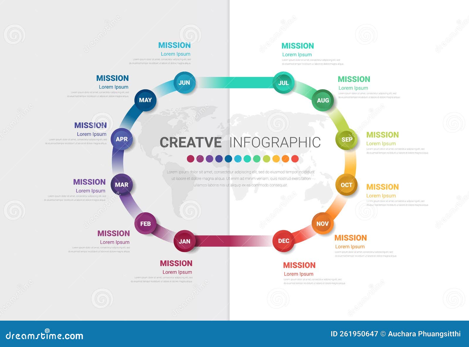 Infographic Circle Design for 12 Options, Steps or Processes Stock ...