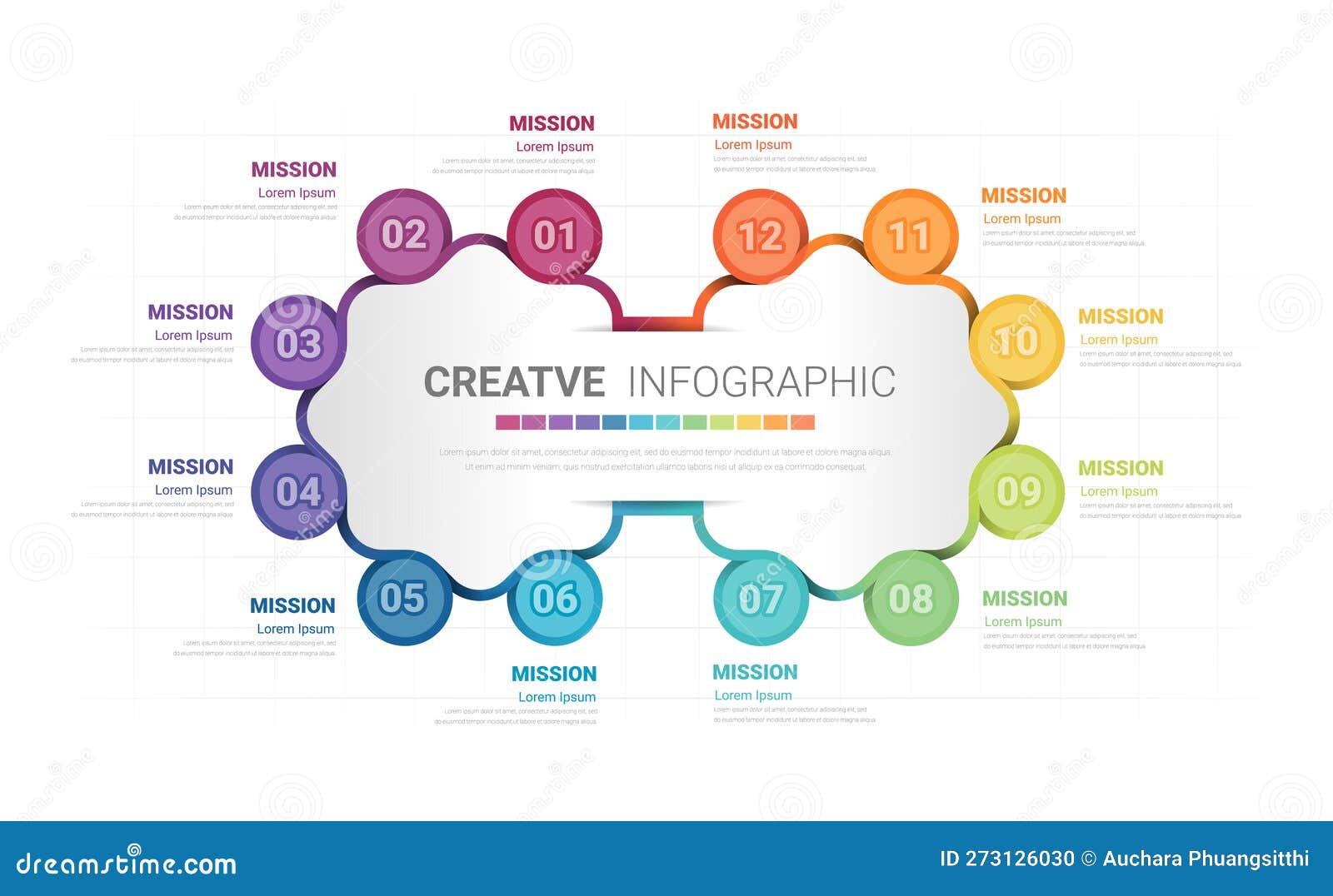 Infographic Circle Design for 12 Options, Steps or Processes. Can Be ...
