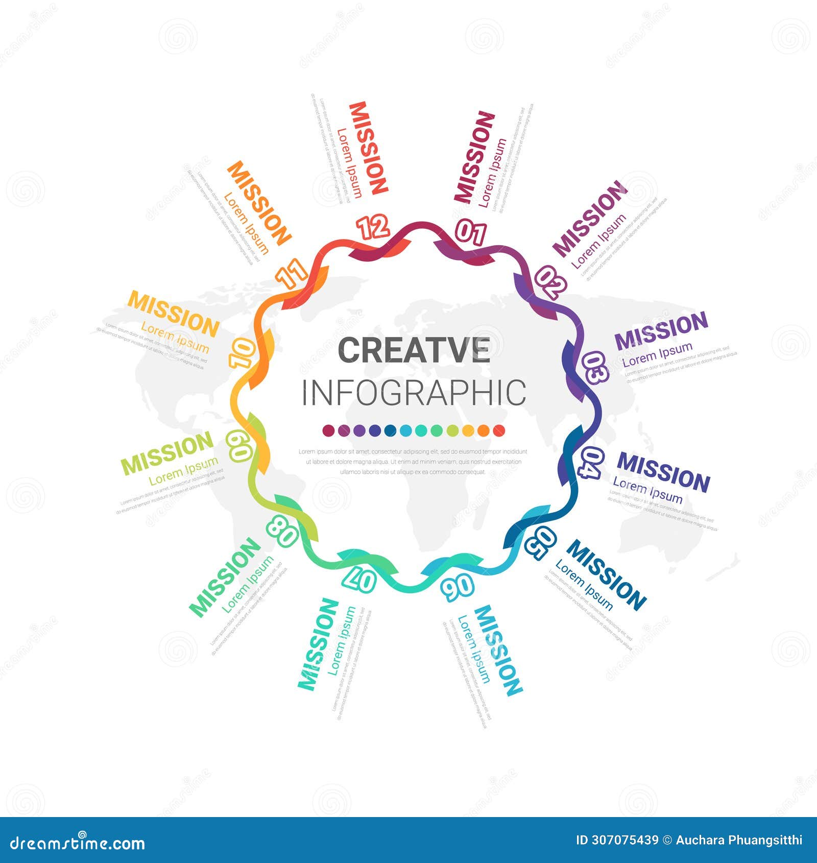 Infographic Circle Design for 12 Options, Steps or Processes. Can Be ...