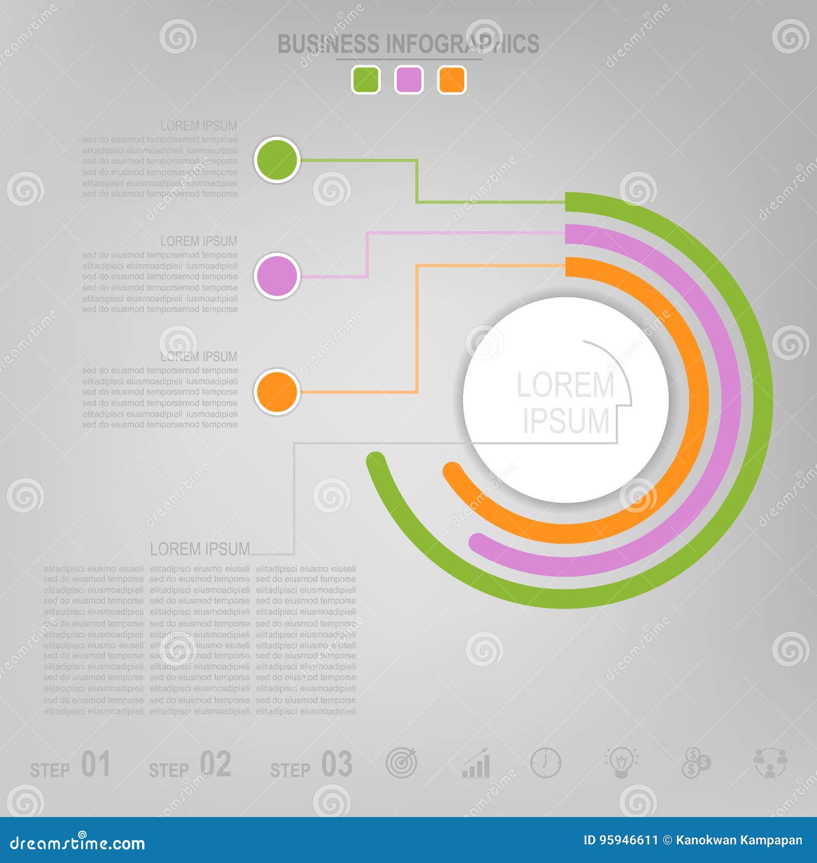 Infographic of Circle Element, Flat Design of Business Icon Vector ...