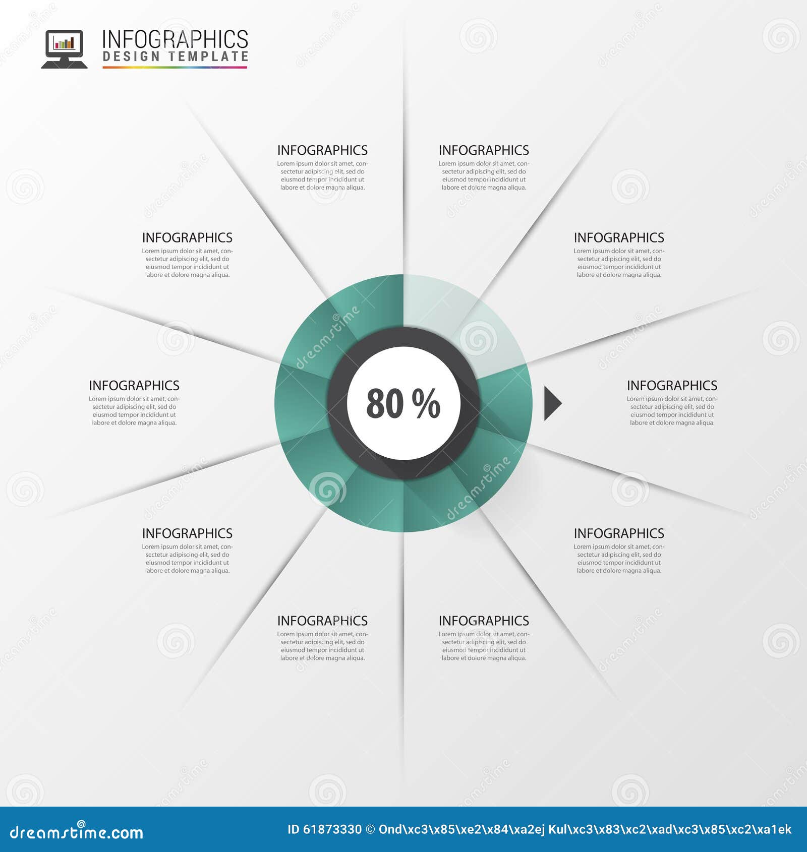 Infographic Circle with Percent. Modern Design Template Stock Vector ...