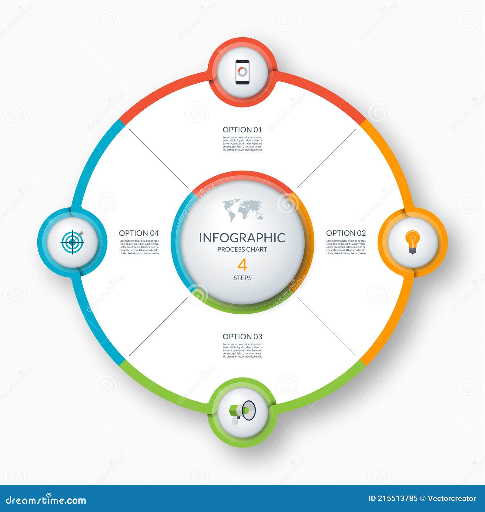 Infographic Circle, Process Chart, Cycle Diagram. 4 Steps Stock Vector ...