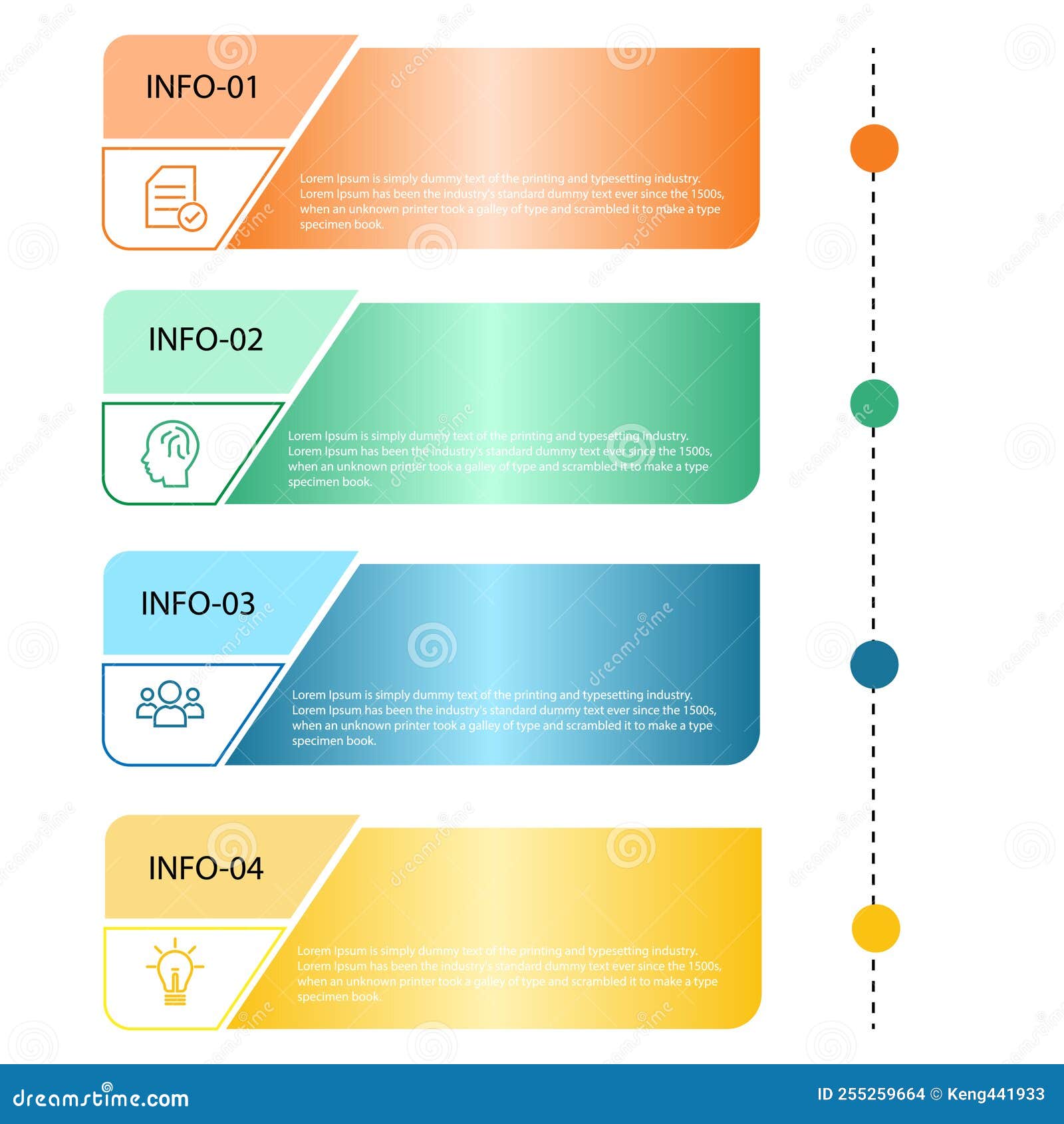 Infographic Circle with Rectangle Shape Vector Template Process Concept Step for Strategy Stock ...