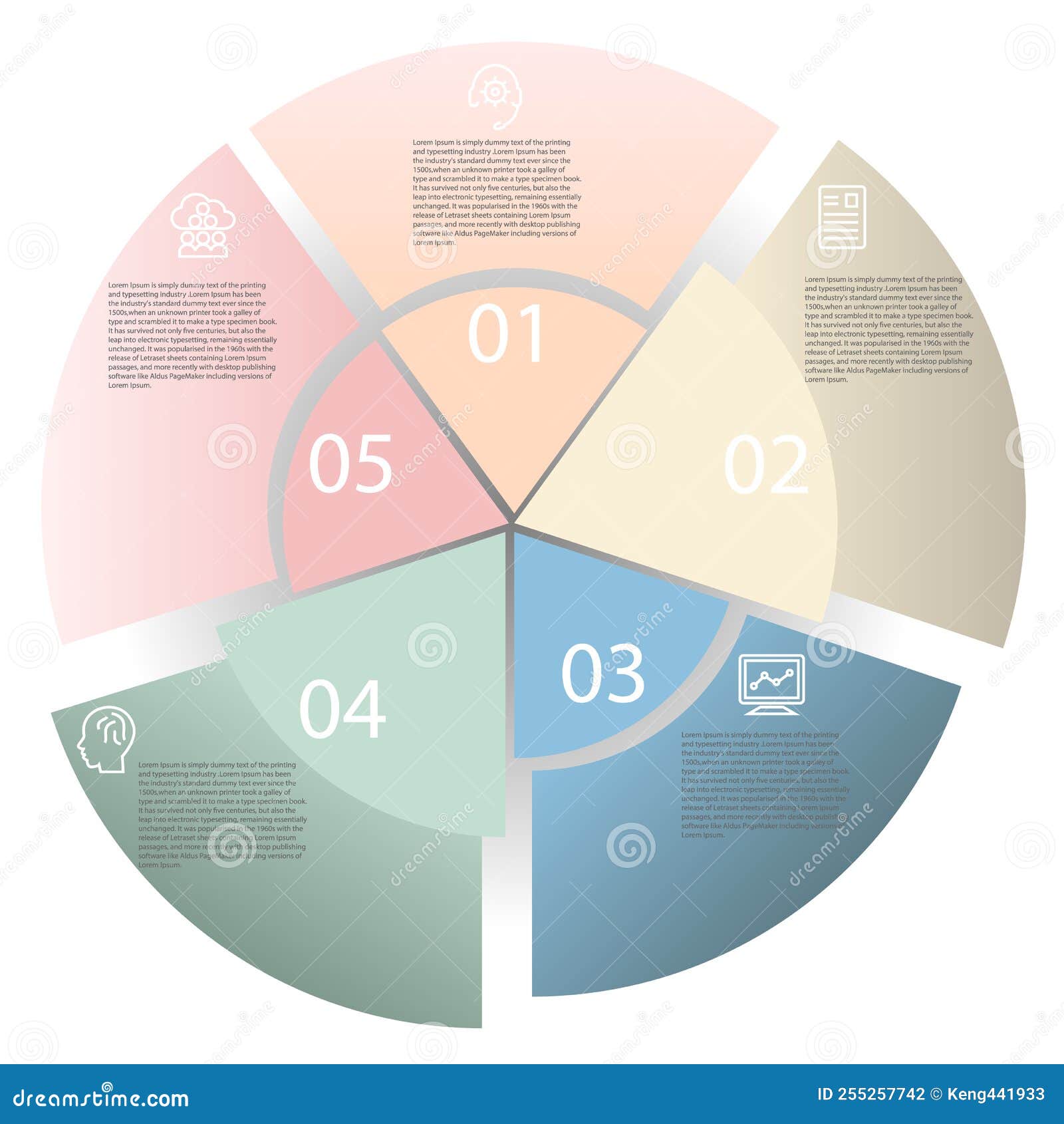 Infographic Circle Ring Idea Shape Data Vector Template Process Concept ...
