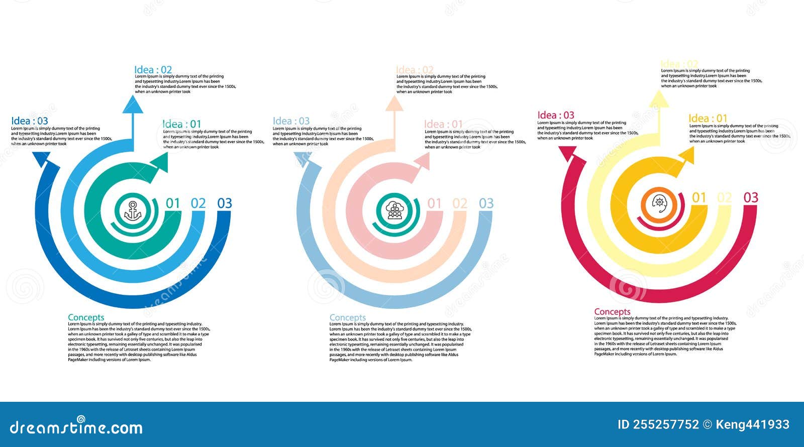 Infographic Circle Ring Idea Shape Data Vector Template Process Concept ...