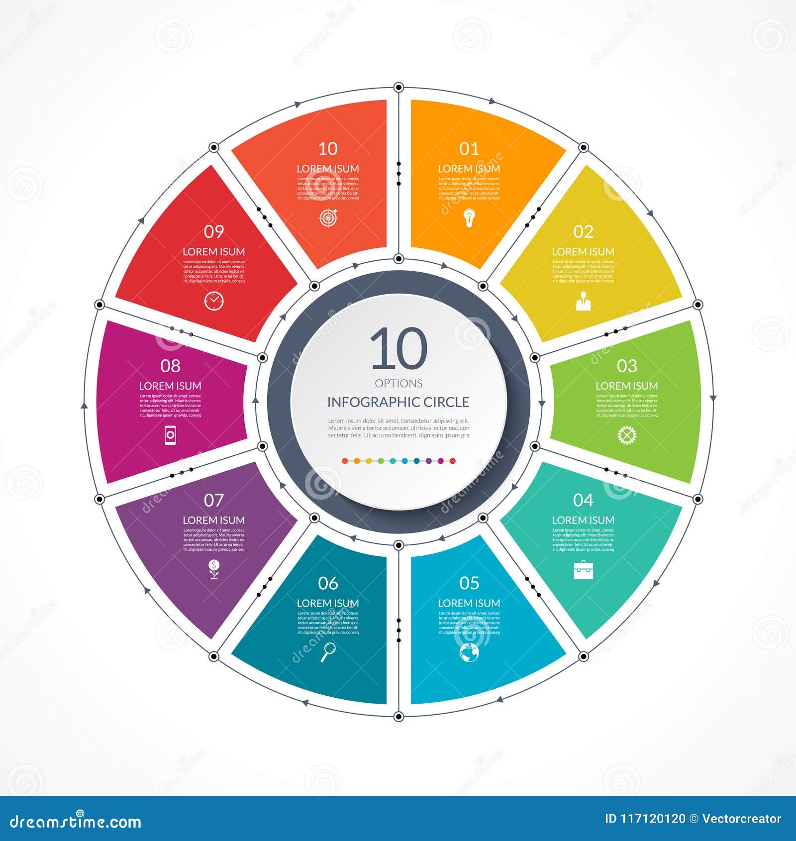 Infographic Circle in Thin Line Flat Style. Business Presentation ... Infographic Circle in Thin Line Flat Style. Business Presentation ...
