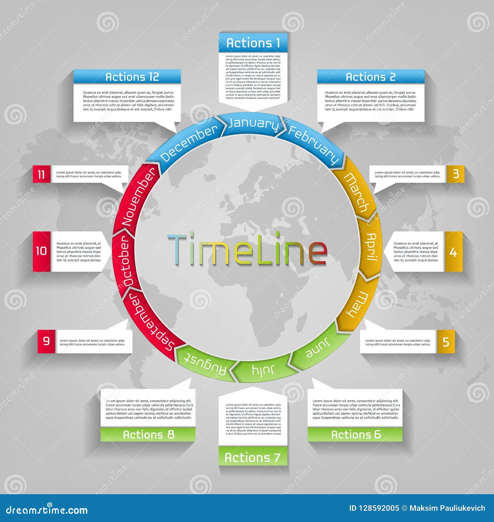 Infographic Circle Timeline Template Stock Illustration - Illustration ...