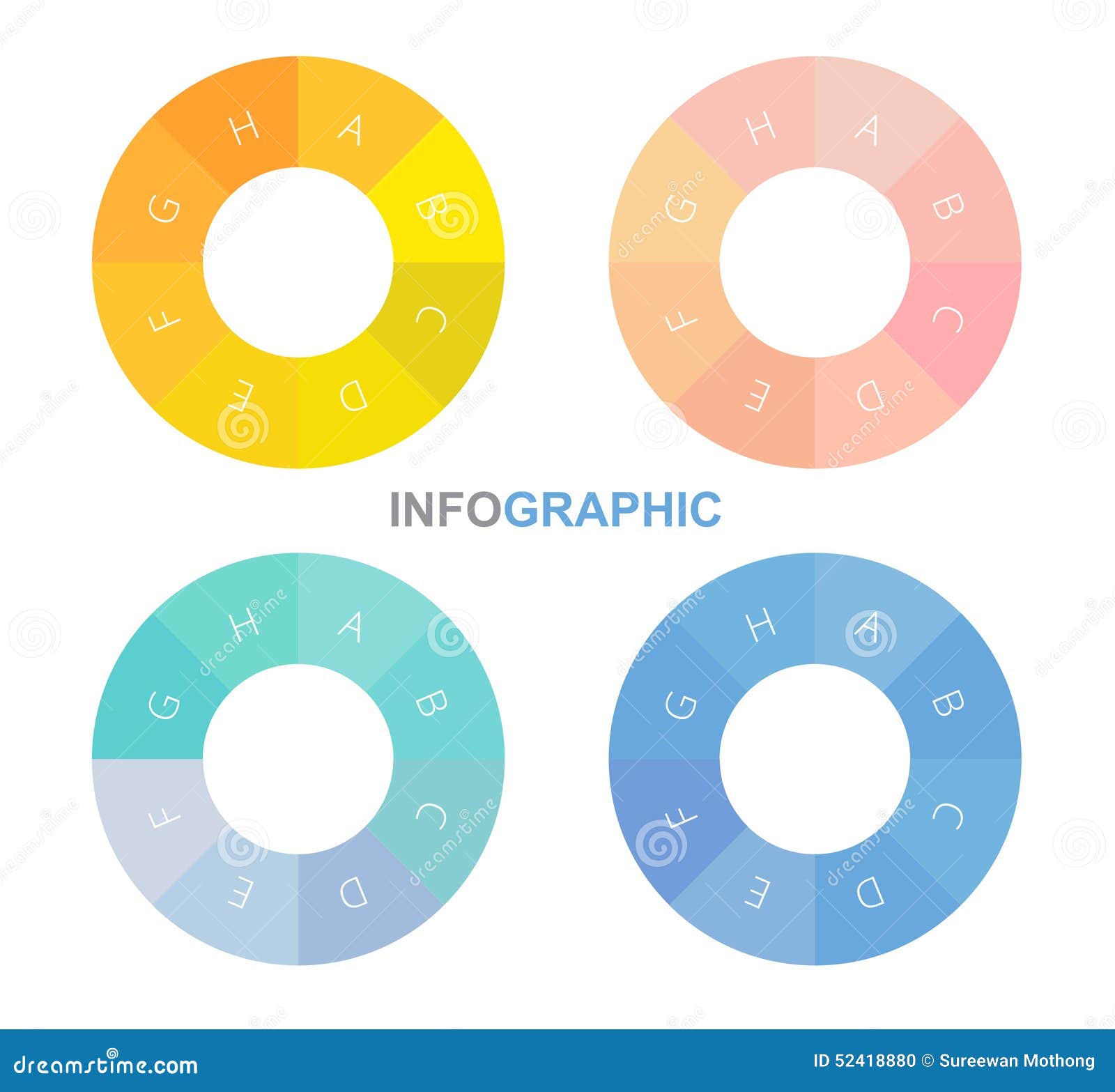 Infographic Circle, Vector Circle with Alphabets Inside Stock Vector ...