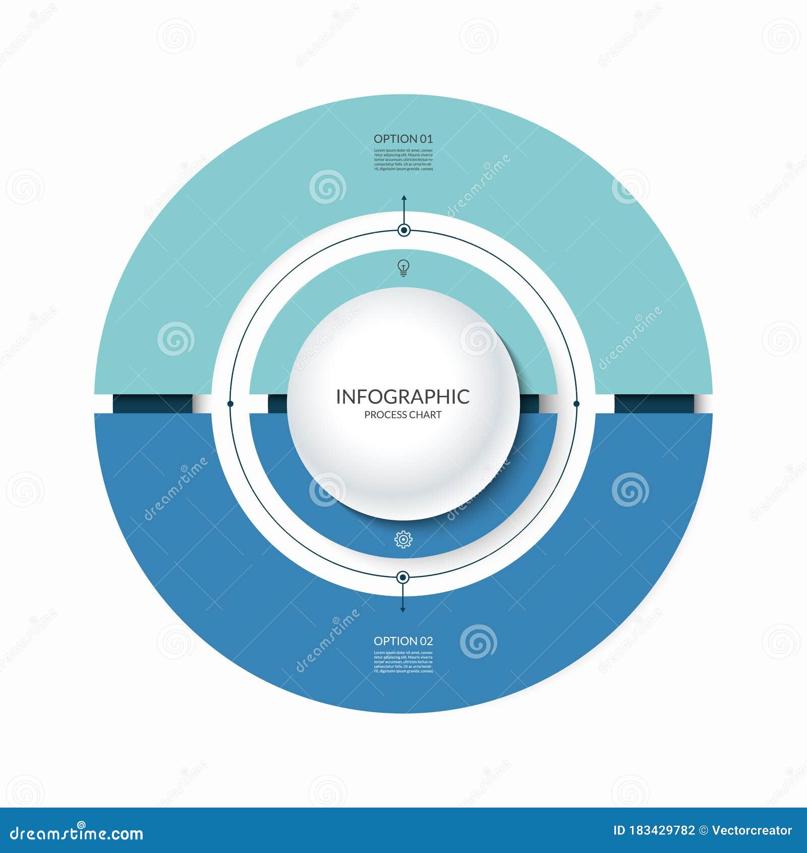 Infographic Circular Chart Divided into 2 Parts. Step-by Step Cycle ...