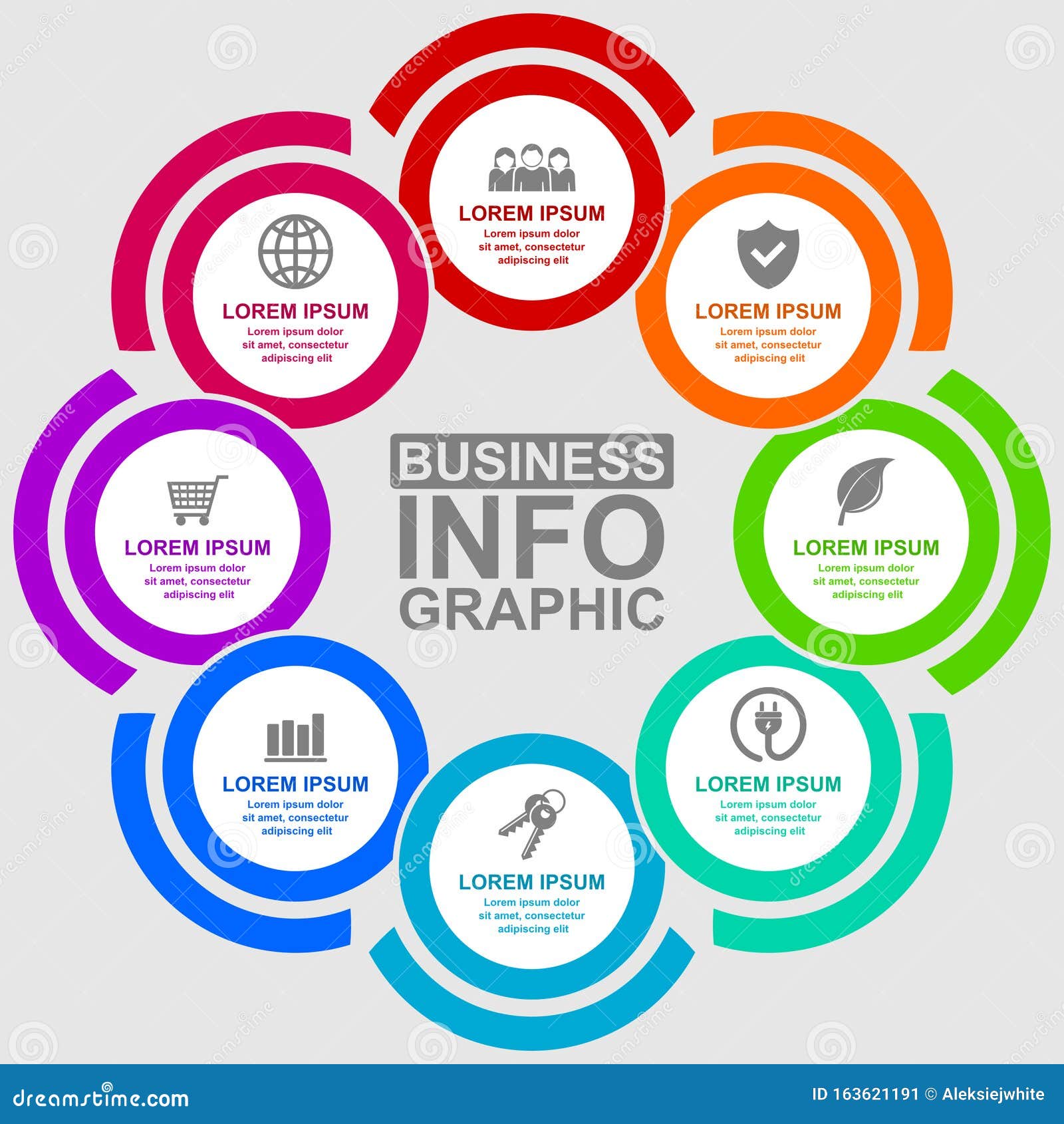 Infographic Circular Vector Template for Presentation, Diagram ...