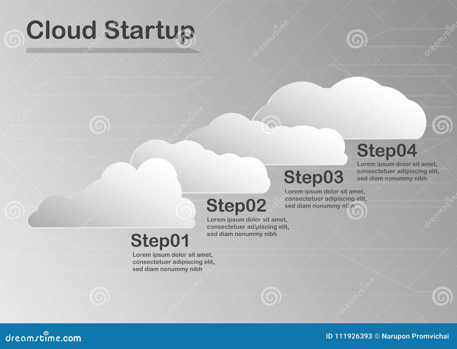 Infographic Clouds with Text Space. Stock Vector - Illustration of ...