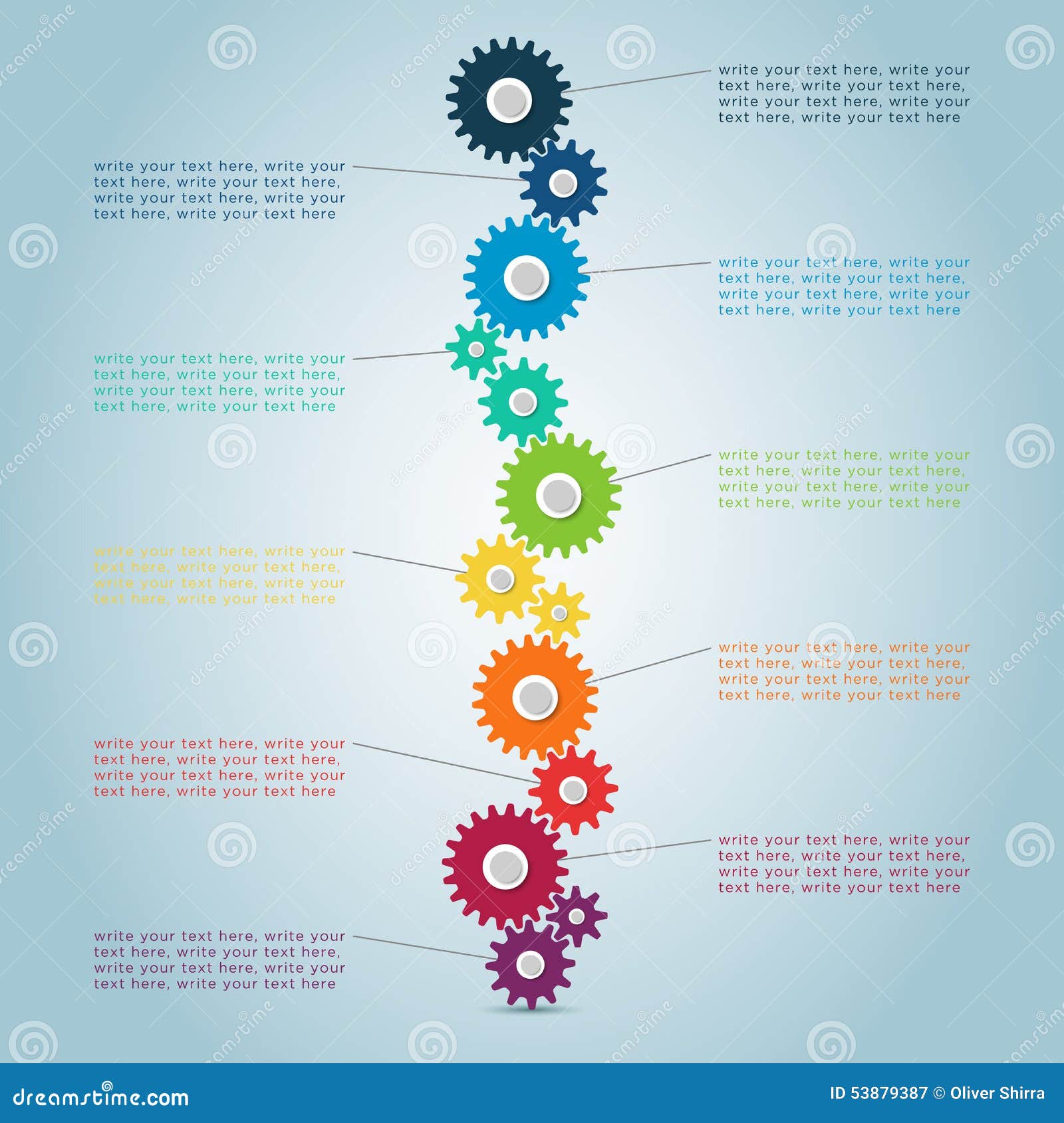Infographic Cog Steps 2 stock vector. Illustration of bullet - 53879387