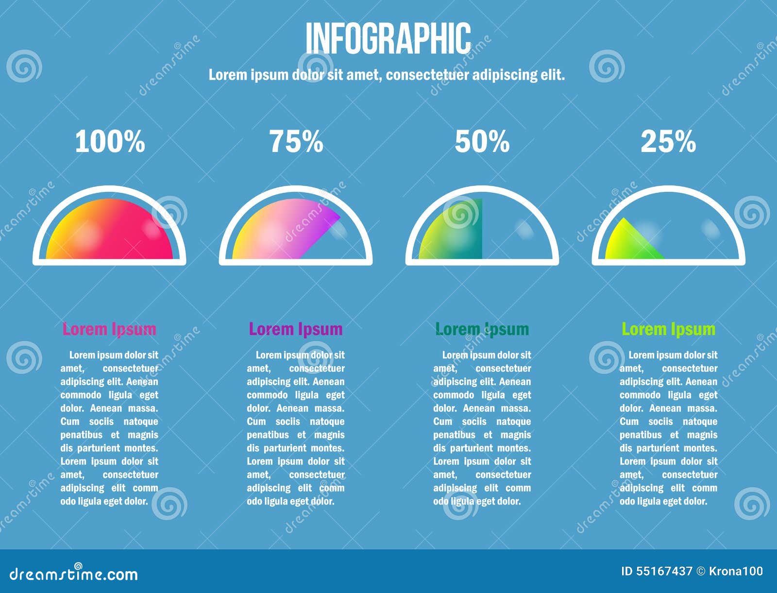 Infographic with Color Percent Diagrams Stock Vector - Illustration of ...