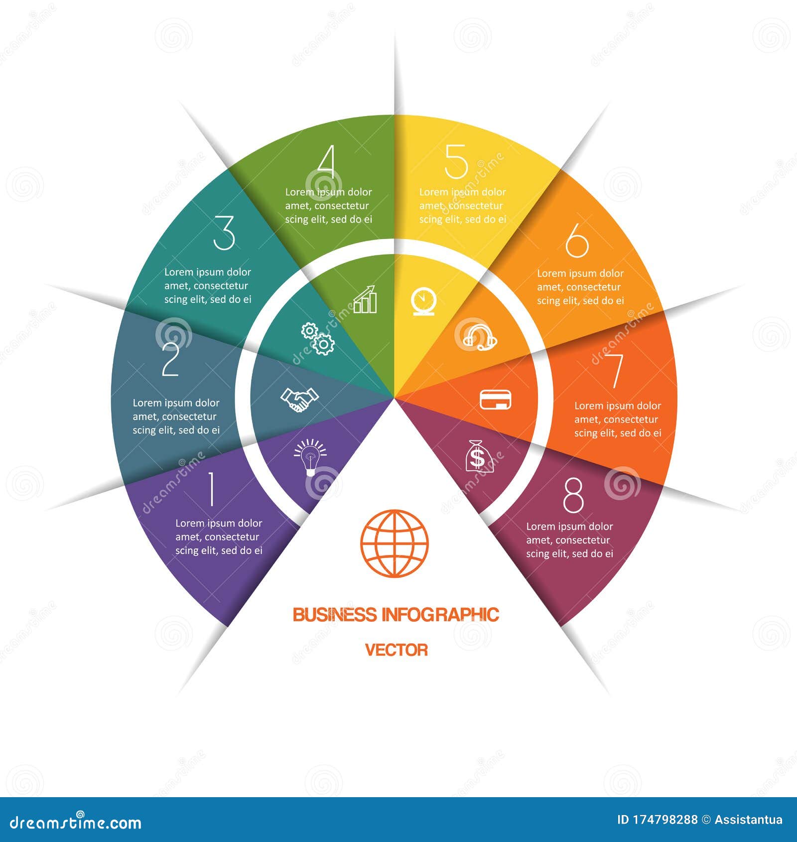 Infographic. Color Semicircle Stock Vector - Illustration of concept ...