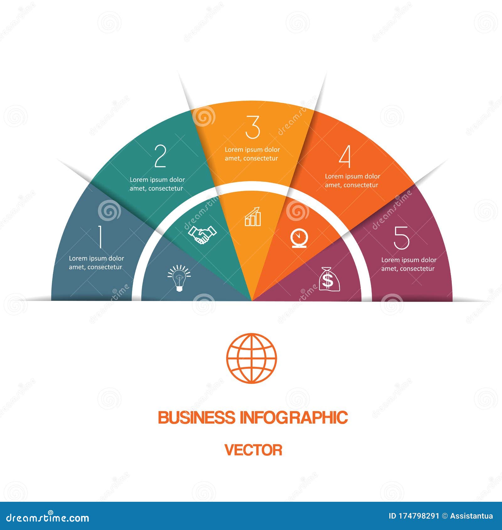 Infographic. Color Semicircle Stock Vector - Illustration of business ...