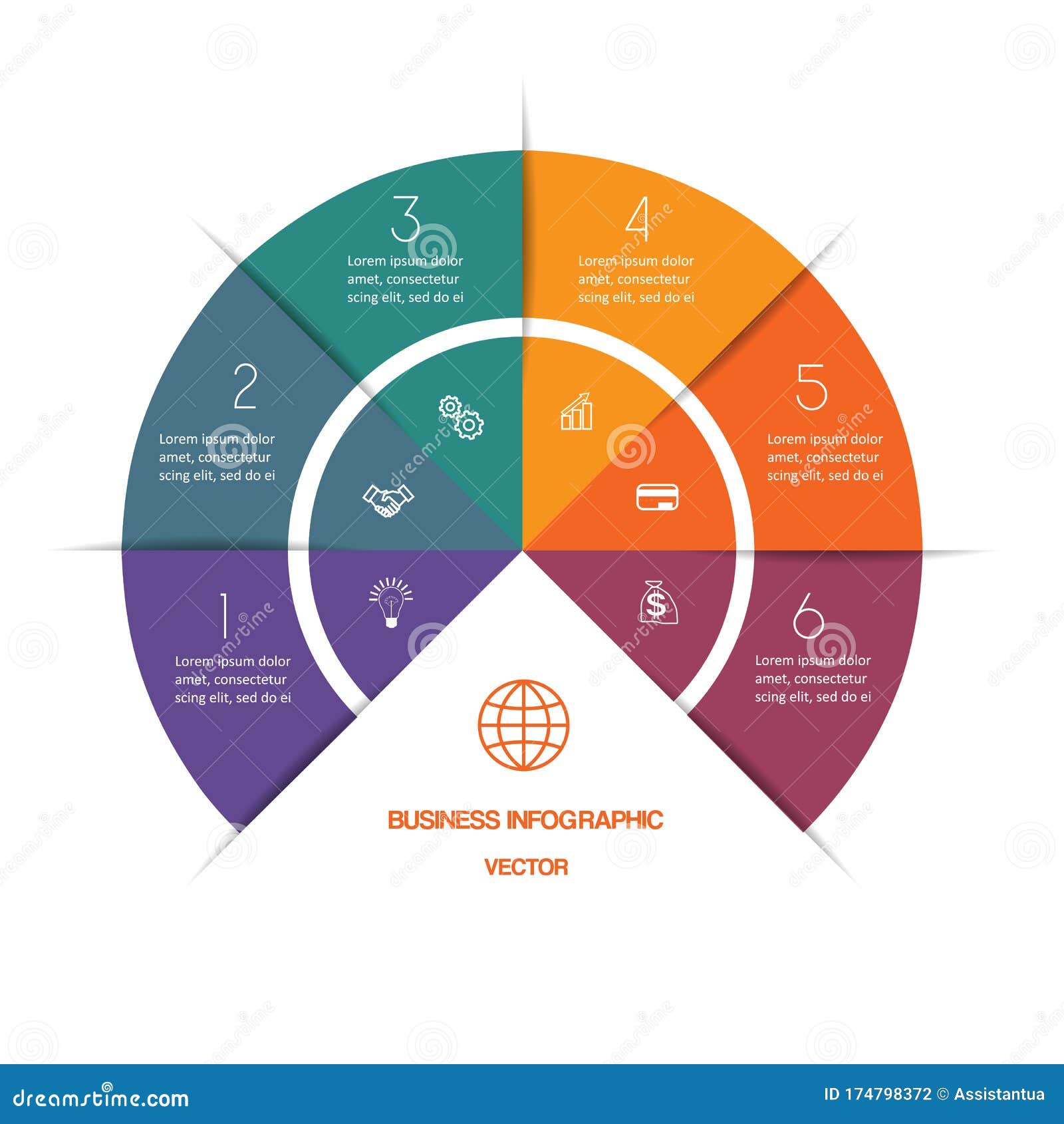 Infographic Color Circular Chart Cartoon Vector | CartoonDealer.com ...