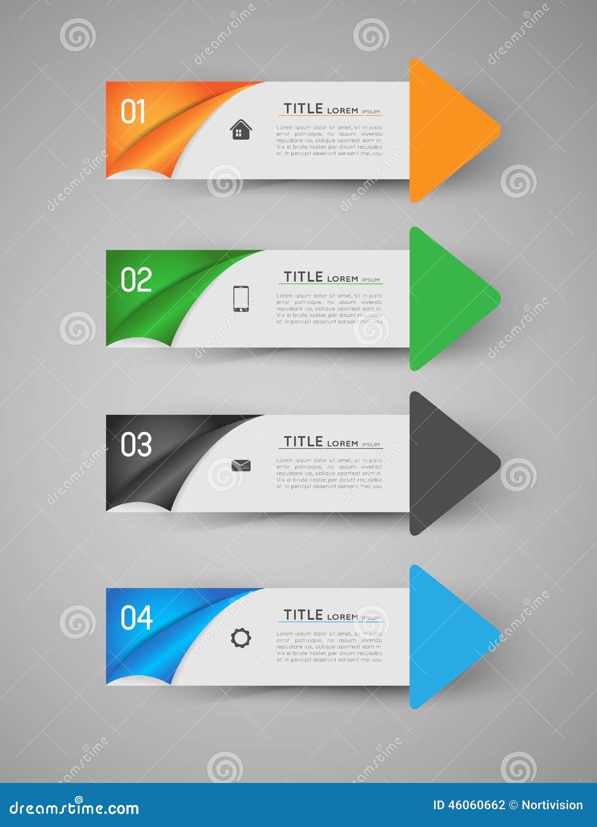 Infographic Colorful Direction Arrows Stock Vector - Illustration of ...