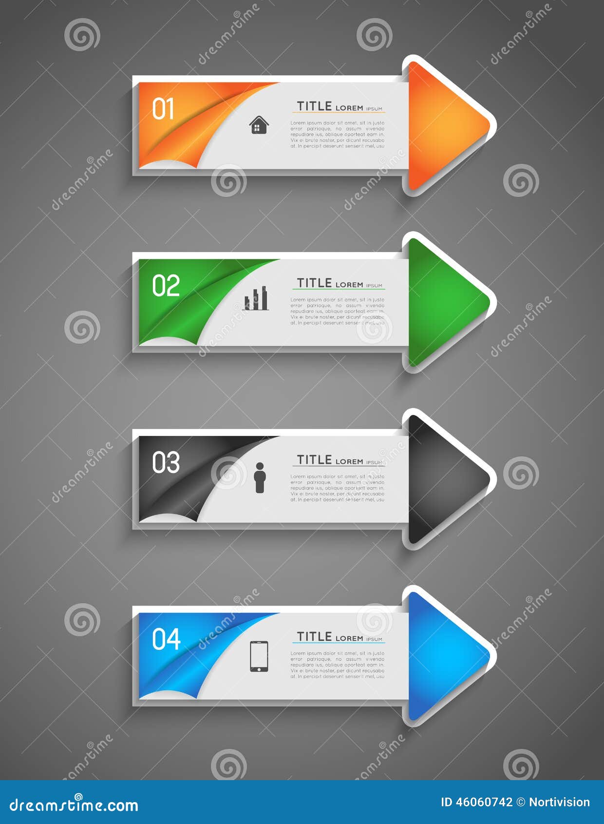 Infographic Colorful Direction Arrows Stock Vector - Illustration of ...