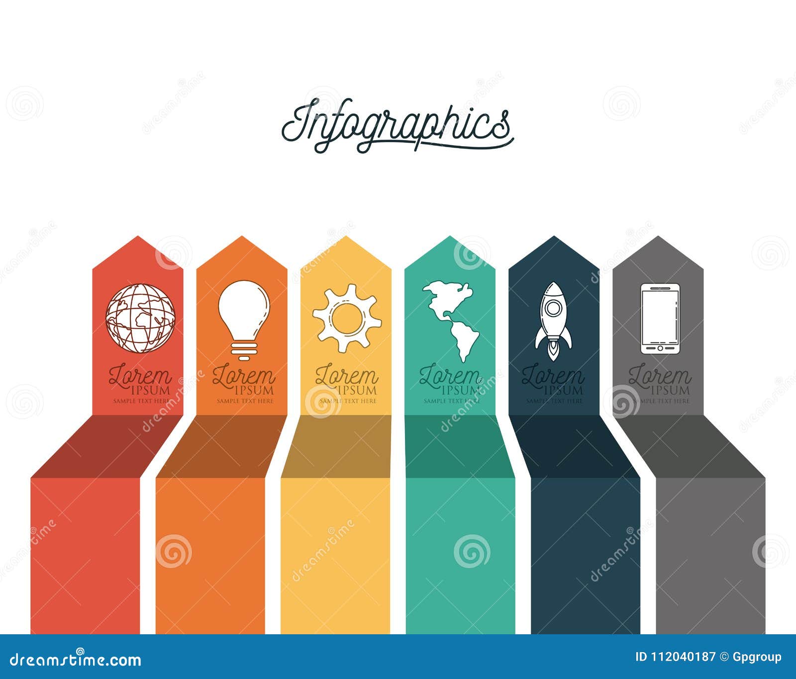 Infographic with Colorful Labels Icons Stock Vector - Illustration of ...