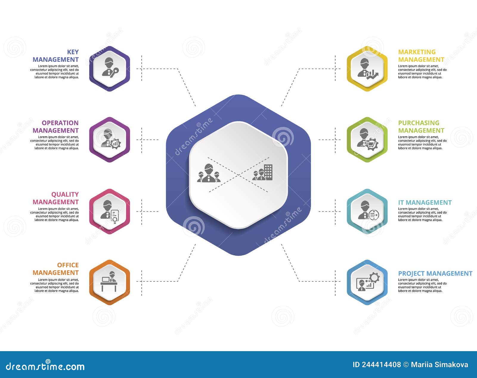 Infographic Company Management Icons Vector Illustration. 8 Colored ...