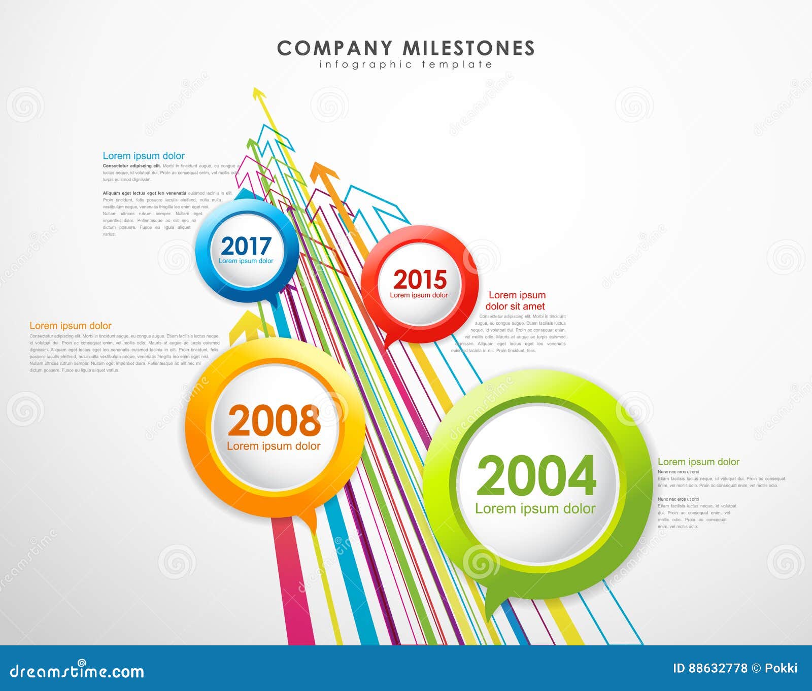 Infographic Company Milestones Timeline Vector Template Stock Vector ...