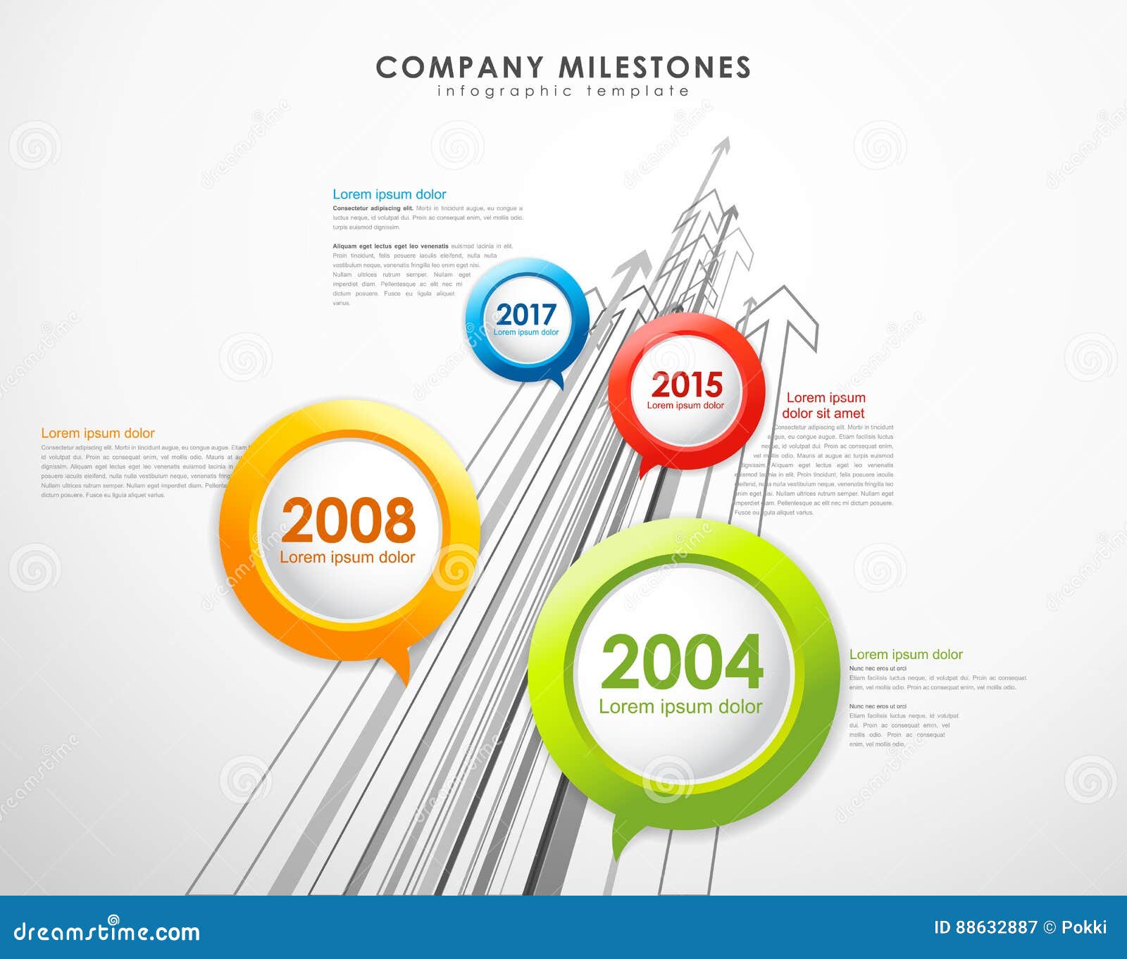 Infographic Company Milestones Timeline Vector Template Stock Vector ...