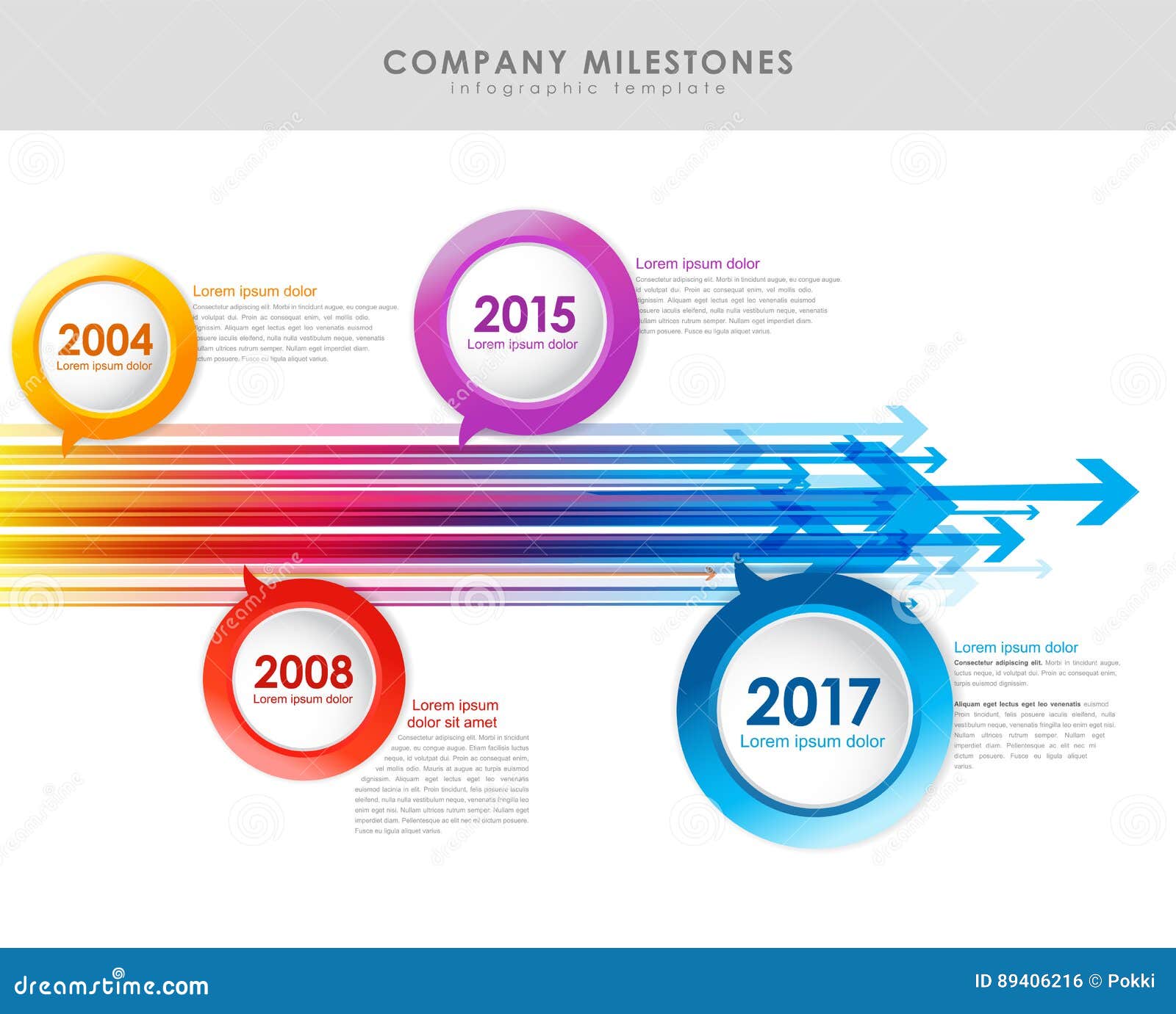 Infographic Company Milestones Timeline Vector Template | CartoonDealer ...