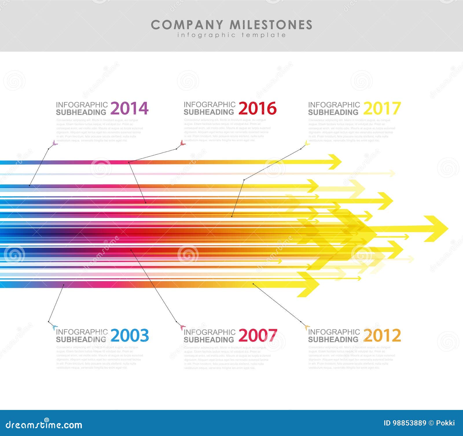 Infographic Company Milestones Timeline Vector Template Stock Vector ...